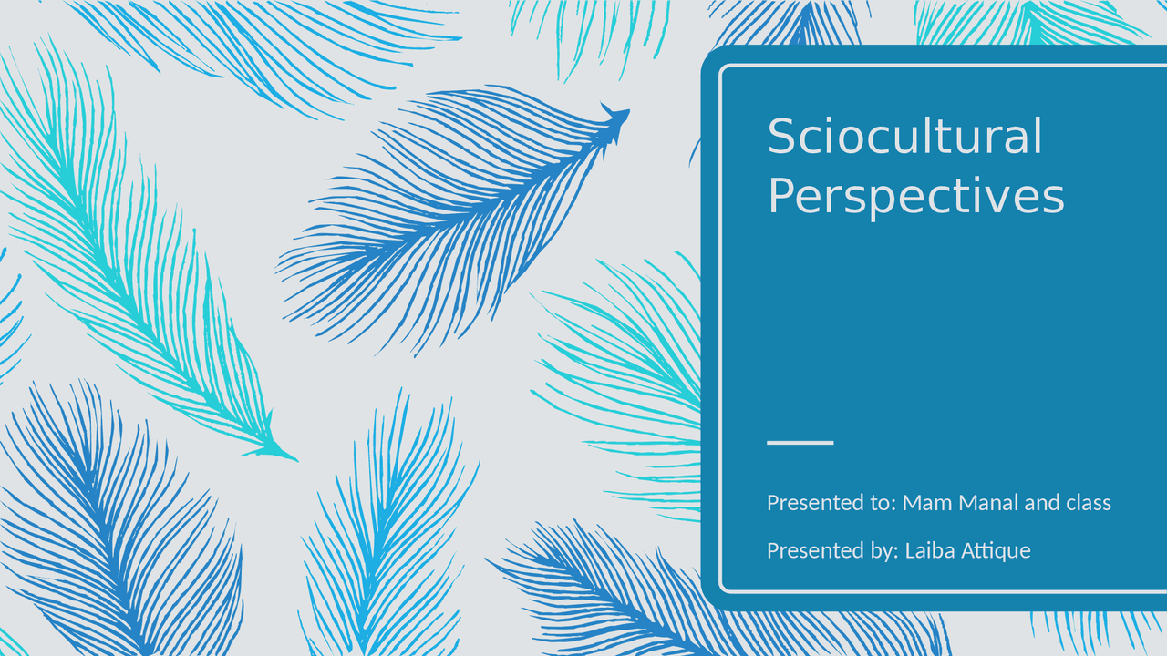 Socio-cultural perspective in psychology - Docsity