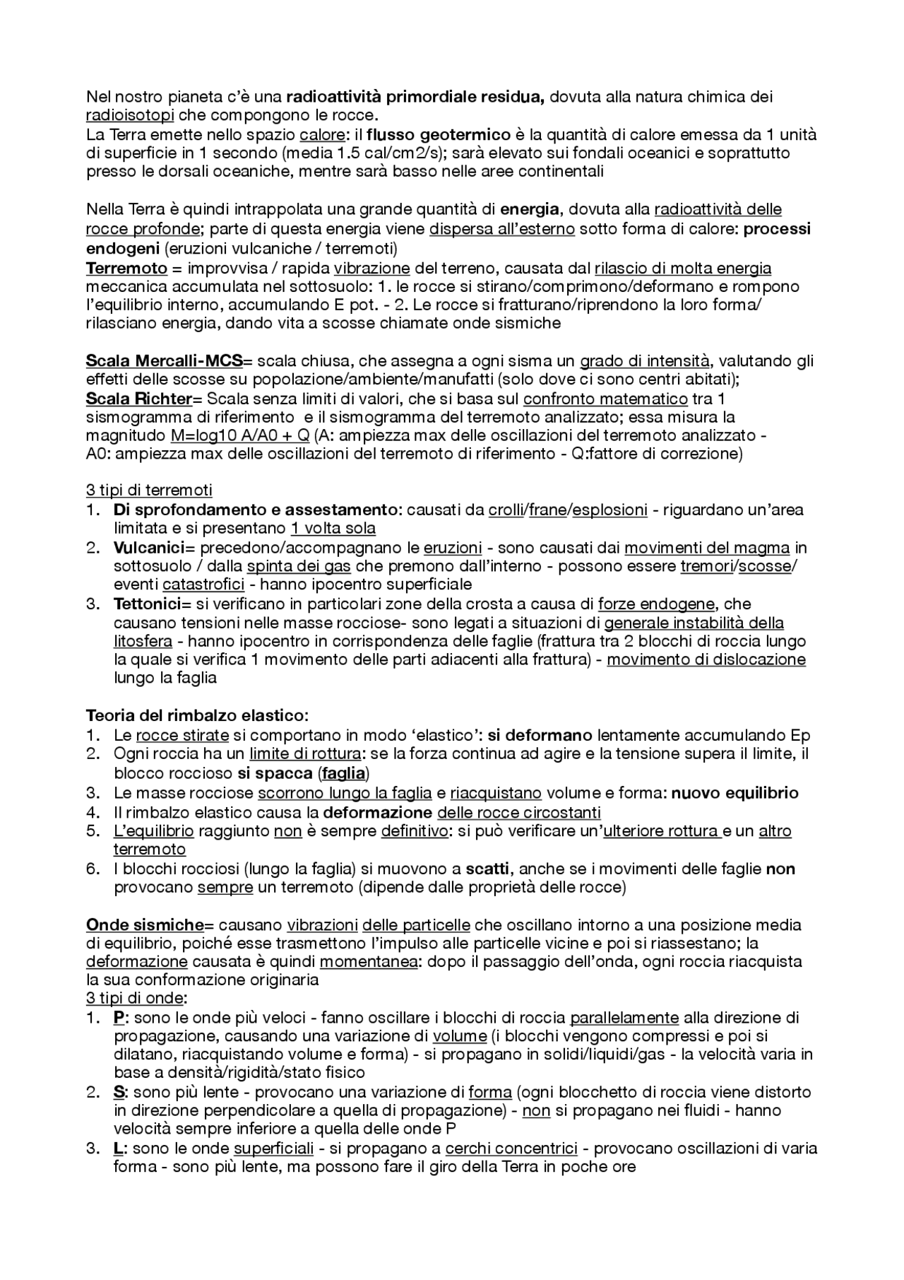 Terremoti E Vulcani Scienze Docsity