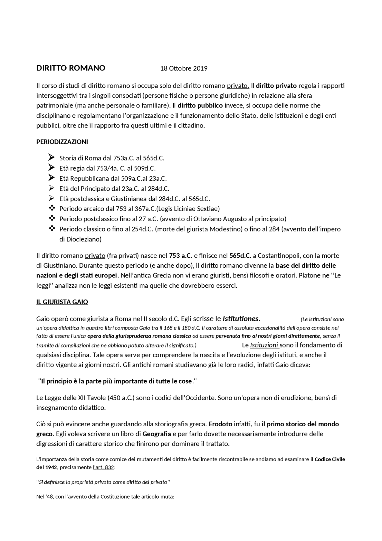 Appunti Istituzioni Di Diritto Romano Dilibertodursi Docsity