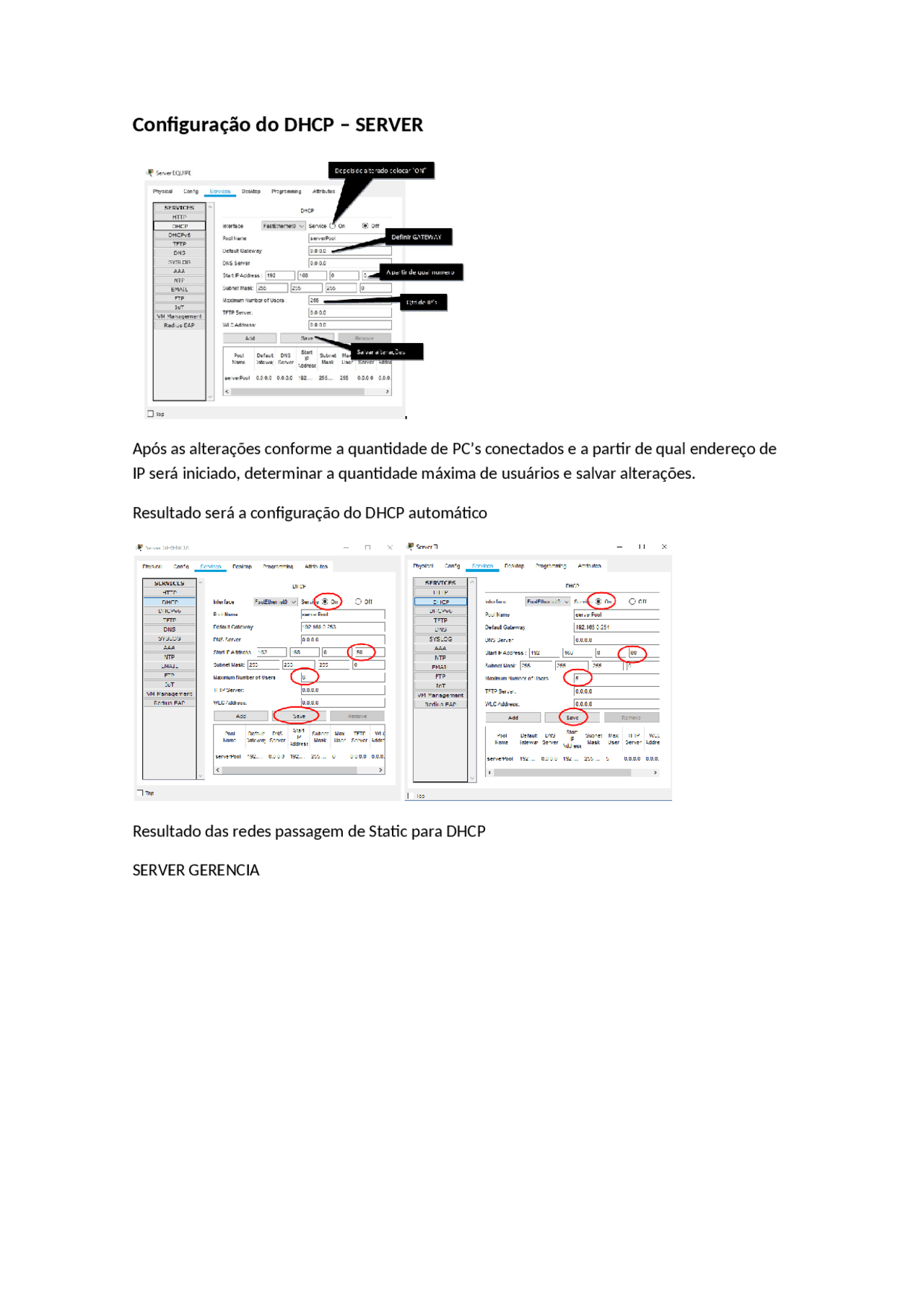 CISCO configuração de rede - Docsity