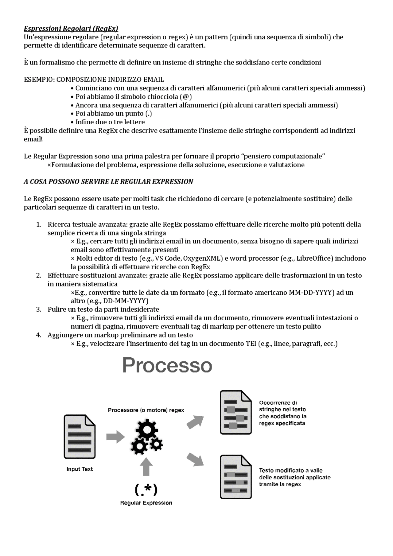 Appunti Espressioni Regolari - RegEx - Docsity