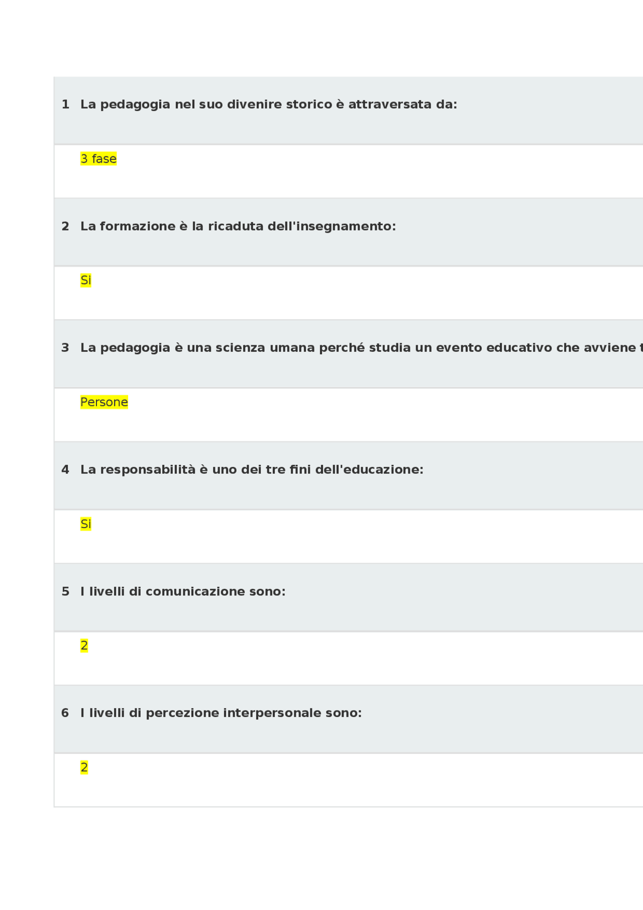 Test Pedagogia Generale Docsity