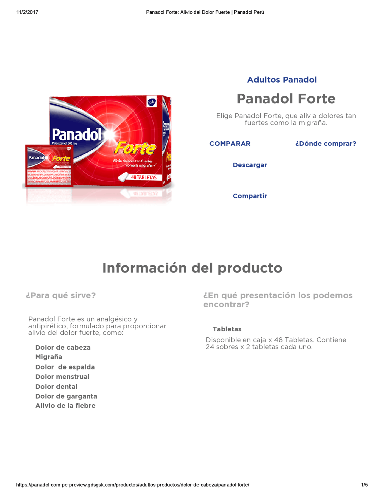 Panadol forte, resumen de sus usos en la medicina y mas - Docsity