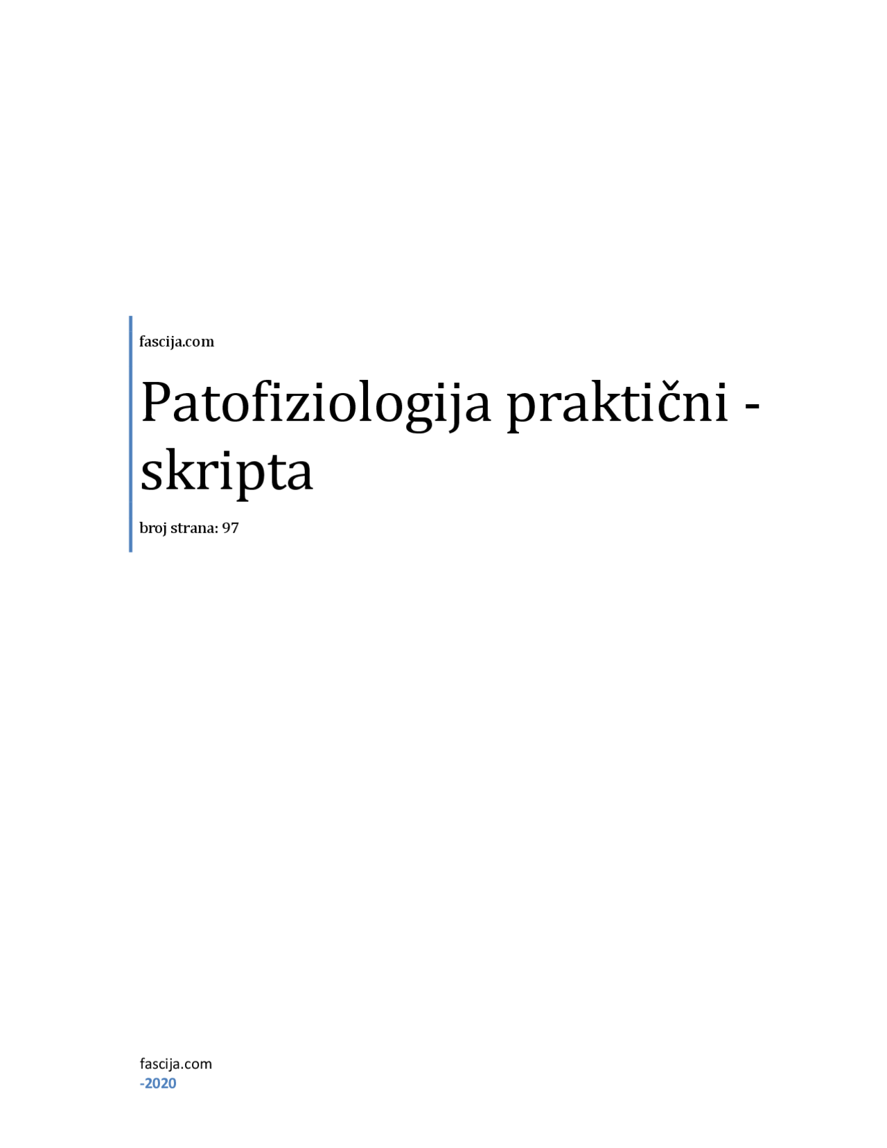 Patofiziologija Skripta Skripte Predlog Patofiziologija Docsity