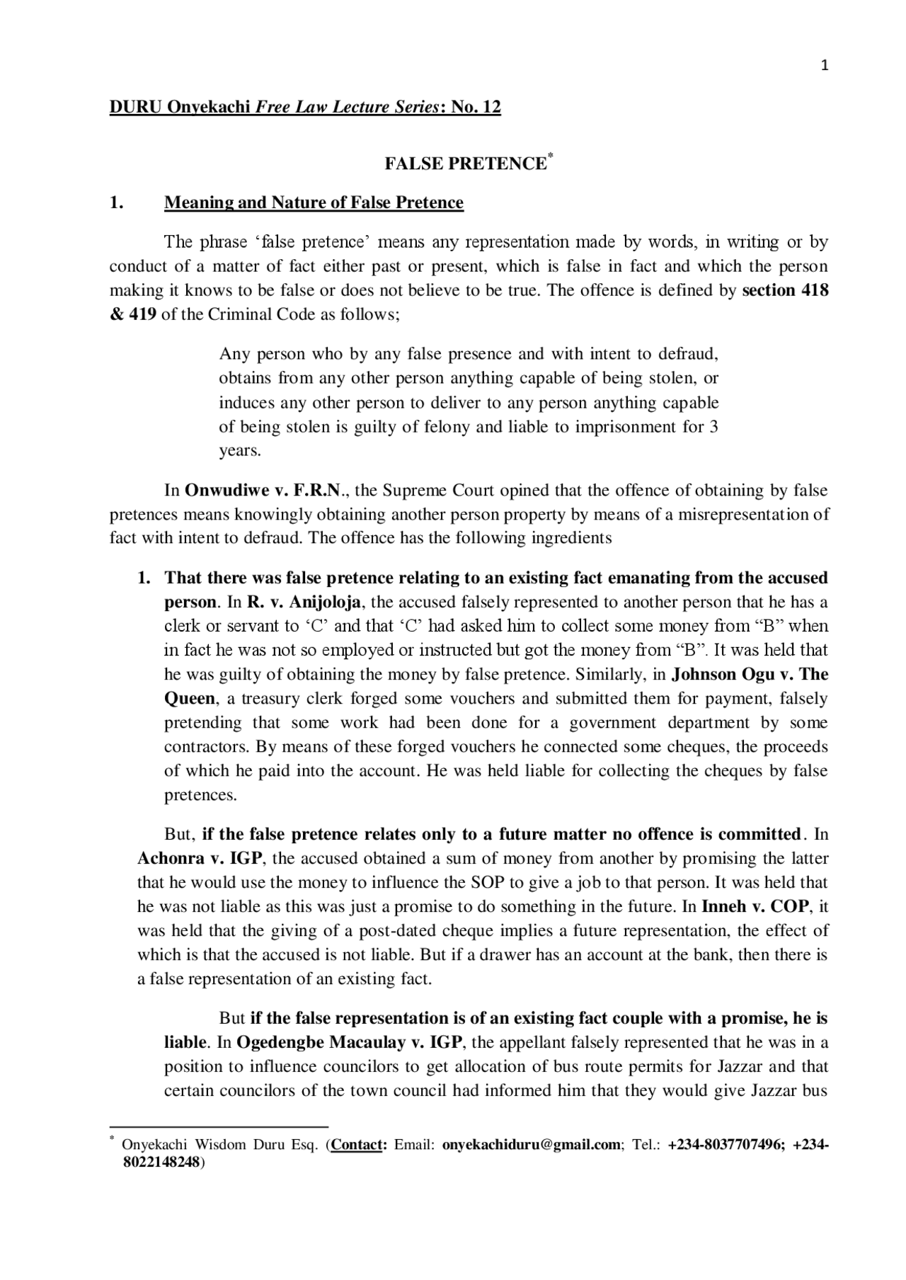 Criminal Law Lecture Notes For Level 4 Docsity