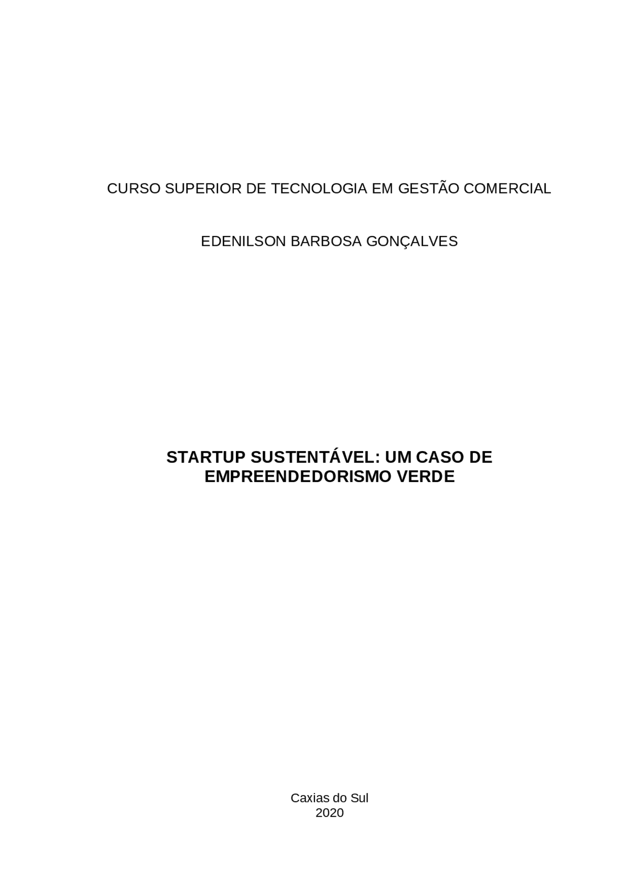 Empreendedorismo Verde Startup Docsity
