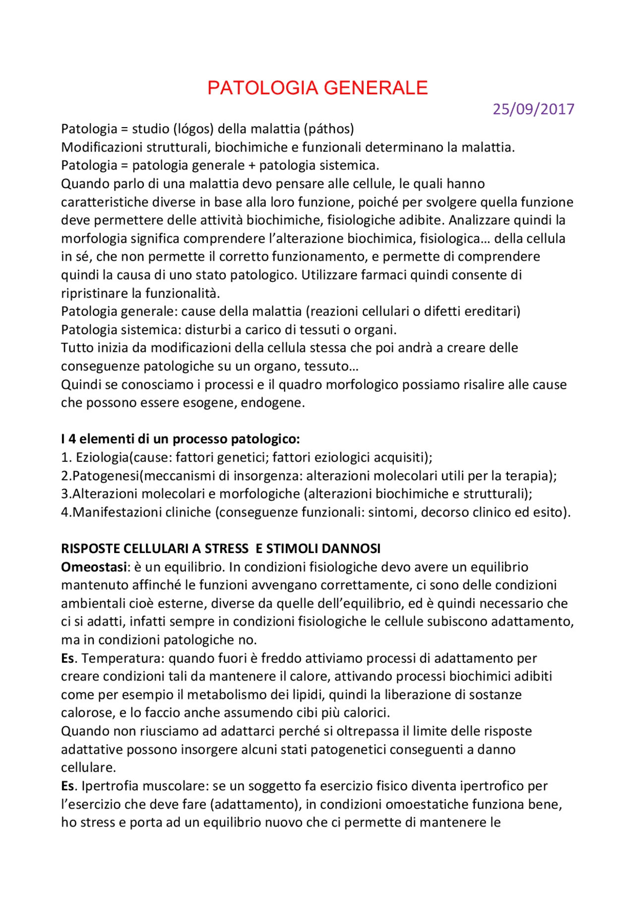 Appunti Di Patologia Docsity