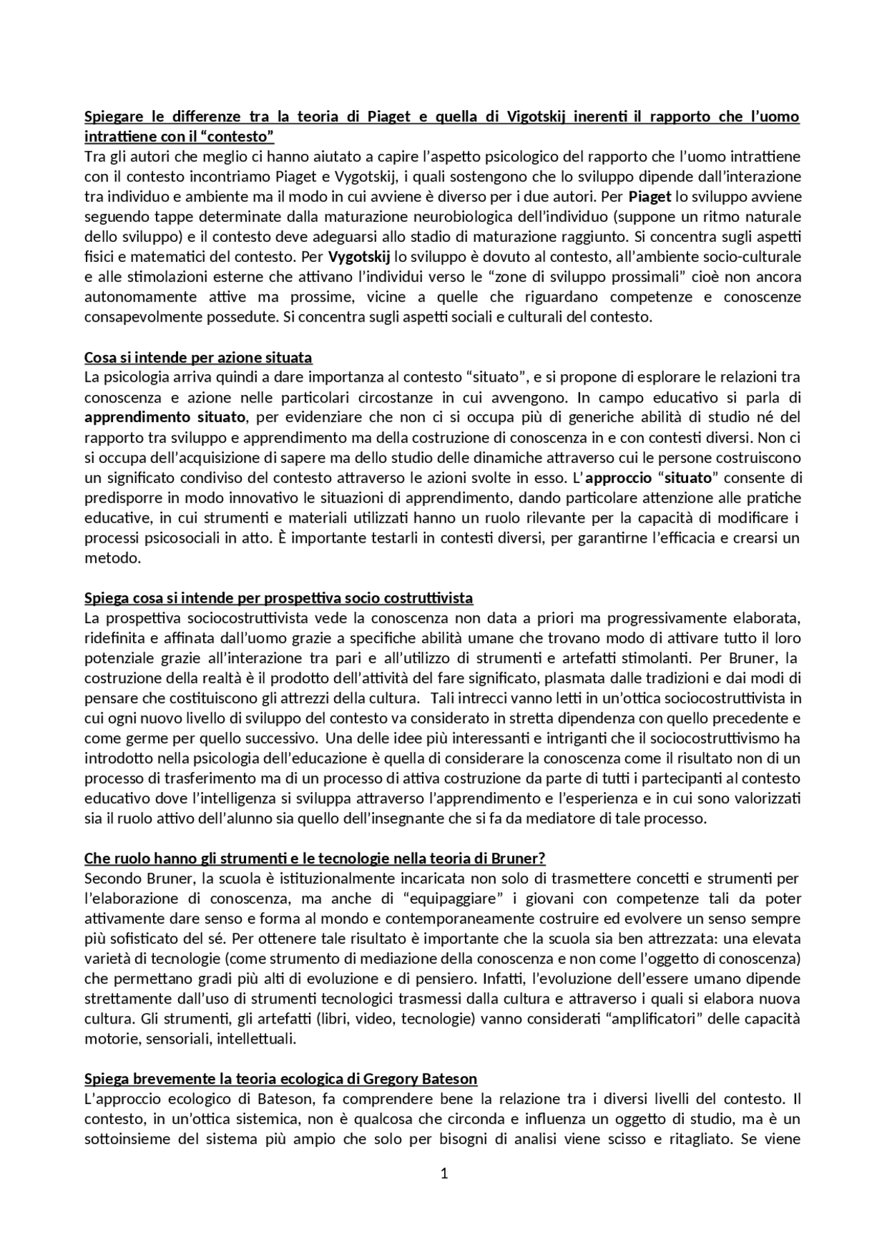 Psicologia Scolastica E Dellorientamento Docsity