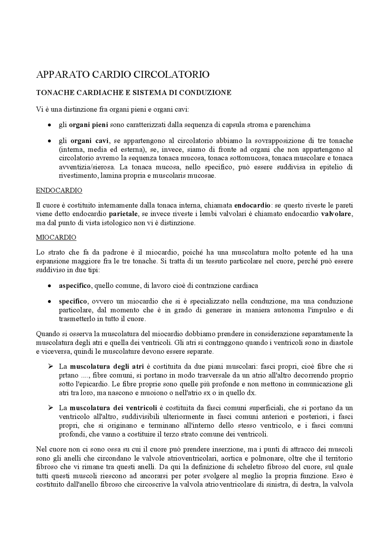 Apparato Cardiocircolatorio Docsity