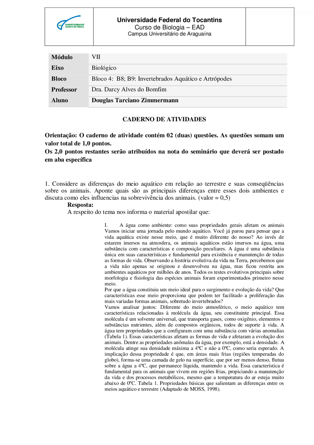 Caderno De Atividades Docsity