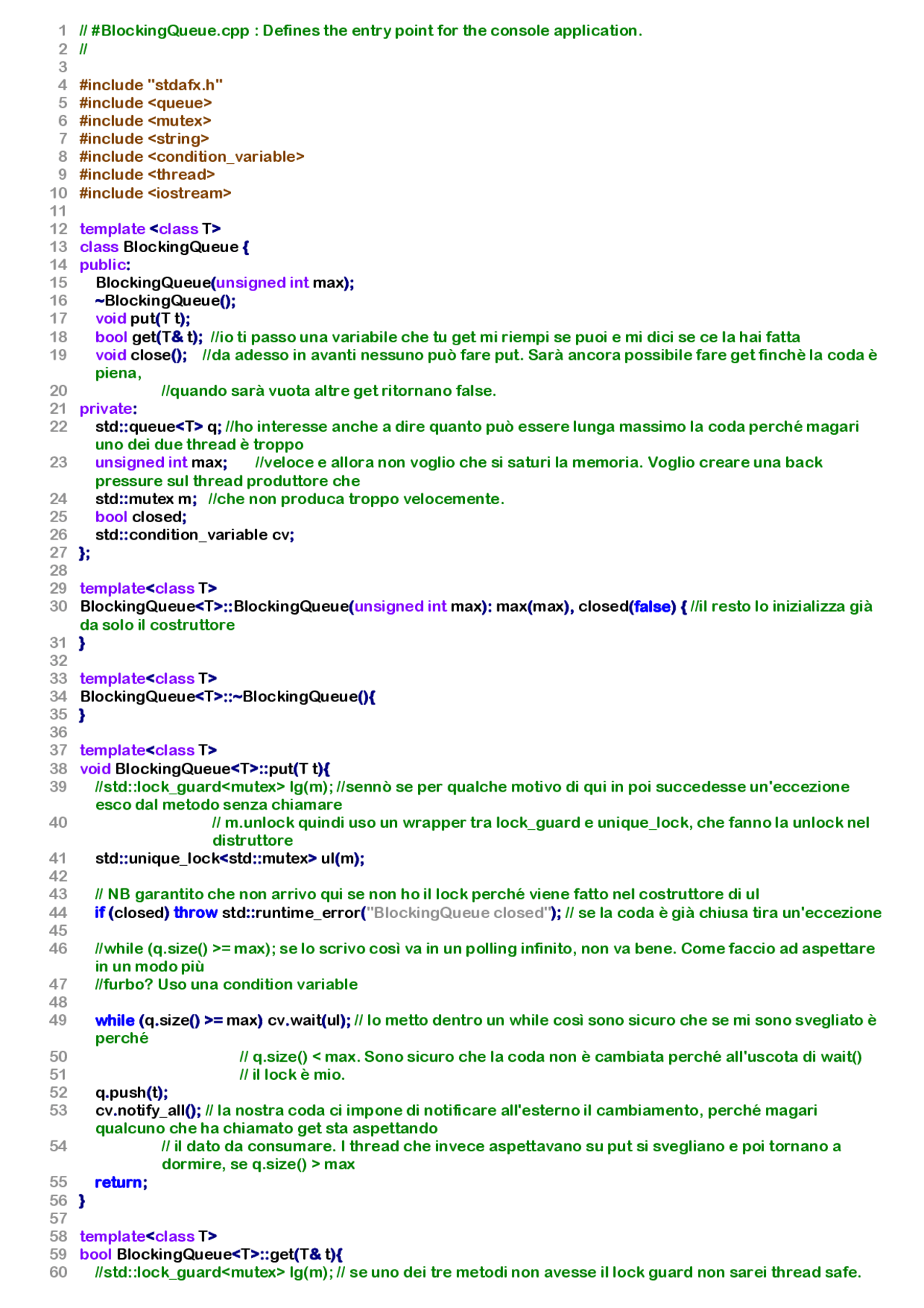 Esempi Codice Blocking Queue Docsity