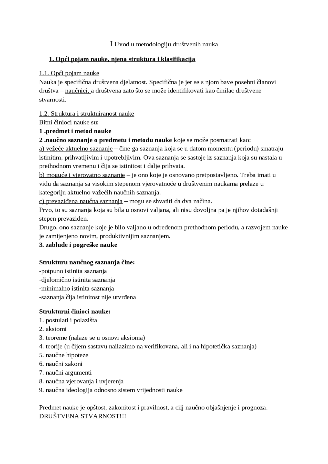 Metodologija Društvenih Nauka Skripte Predlog Metodologija Docsity