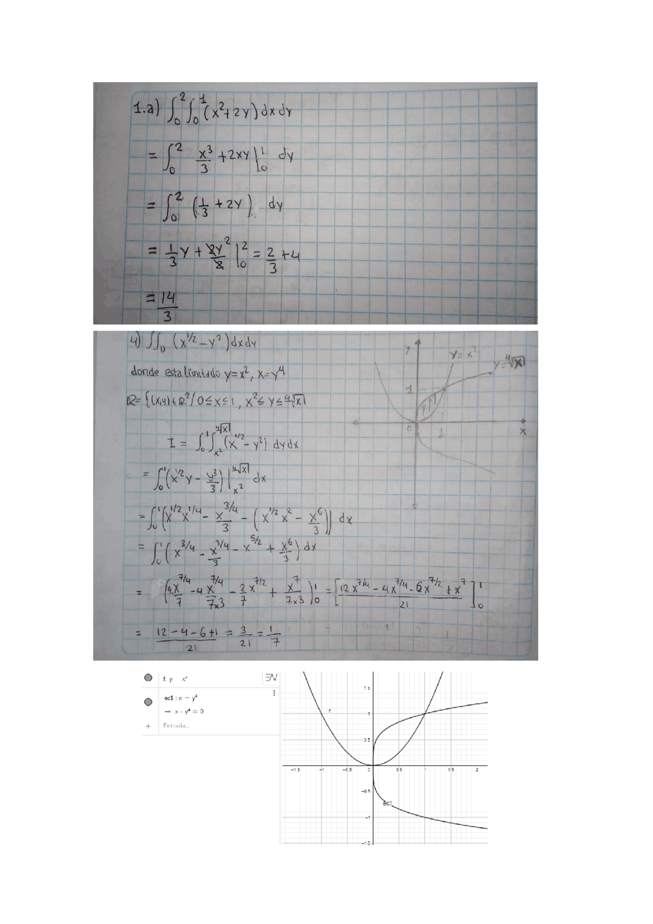 Ejercicios de integrales multiples | Esercizi di Mathematical Analysis | Docsity
