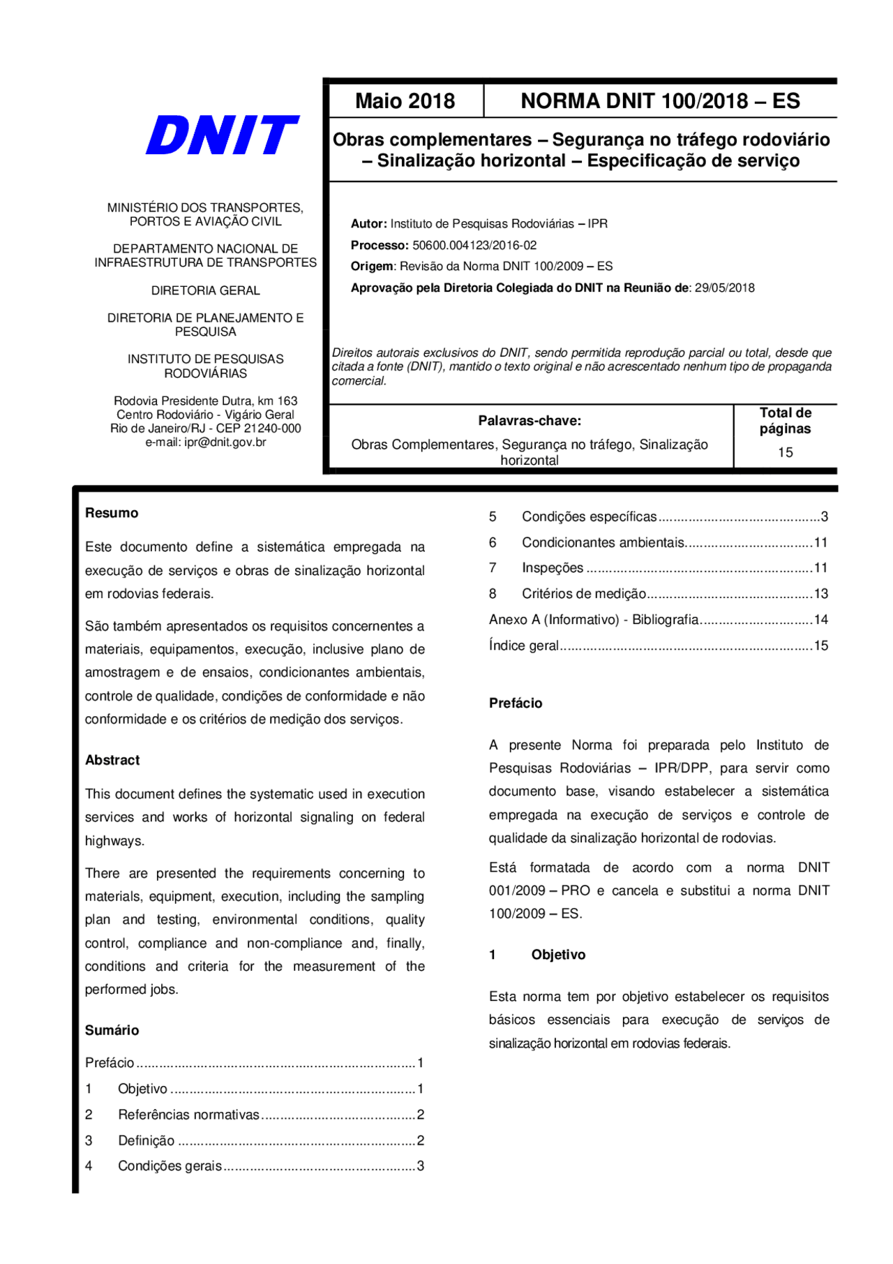 NORMA DNIT 100/2018 – ES - Docsity