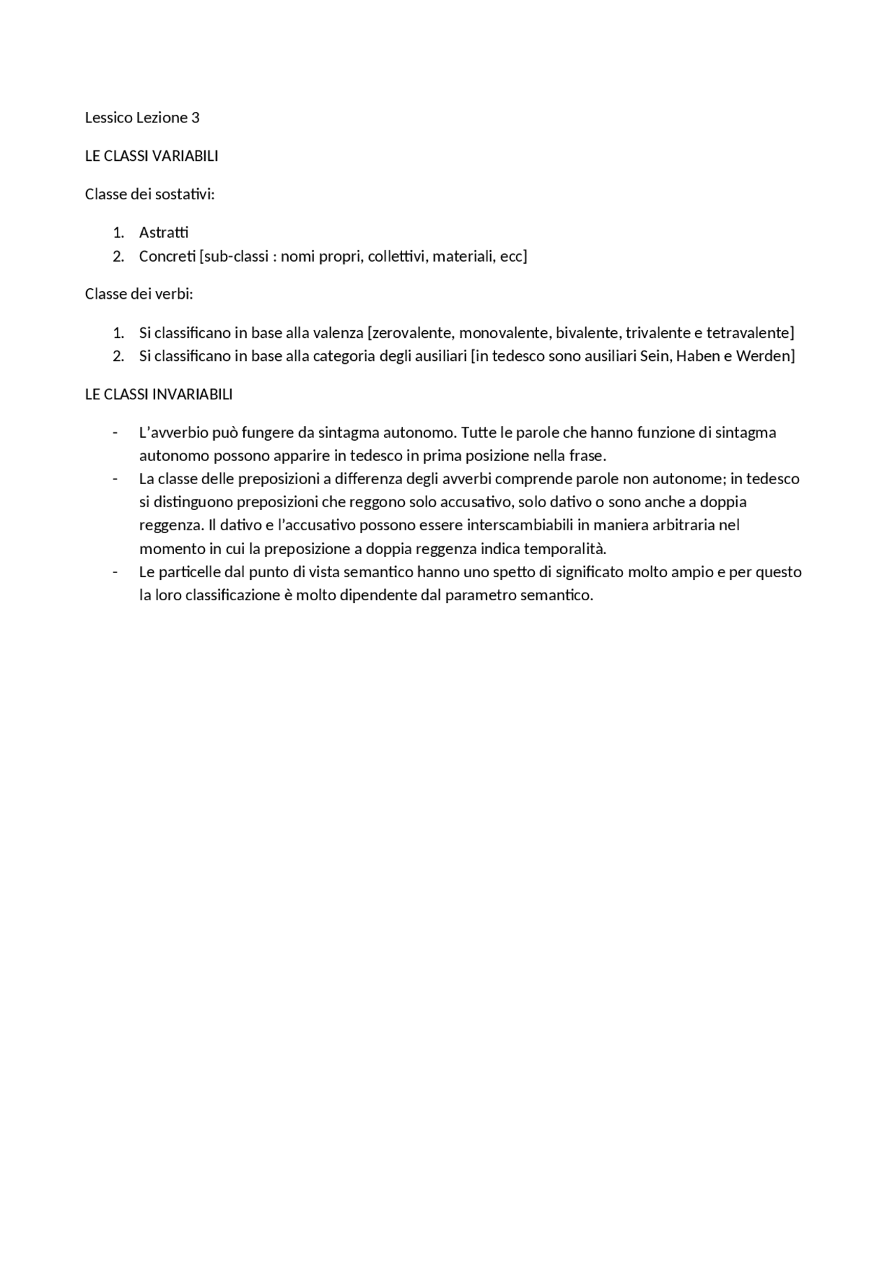 Lessico Tedesco Lezione 3 Docsity