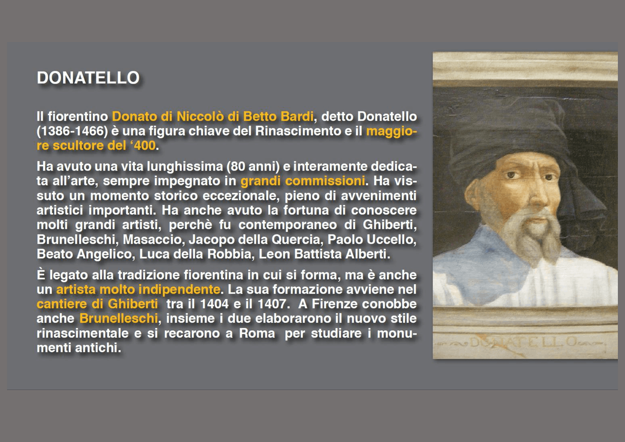Arte Sullautore Donatello Docsity