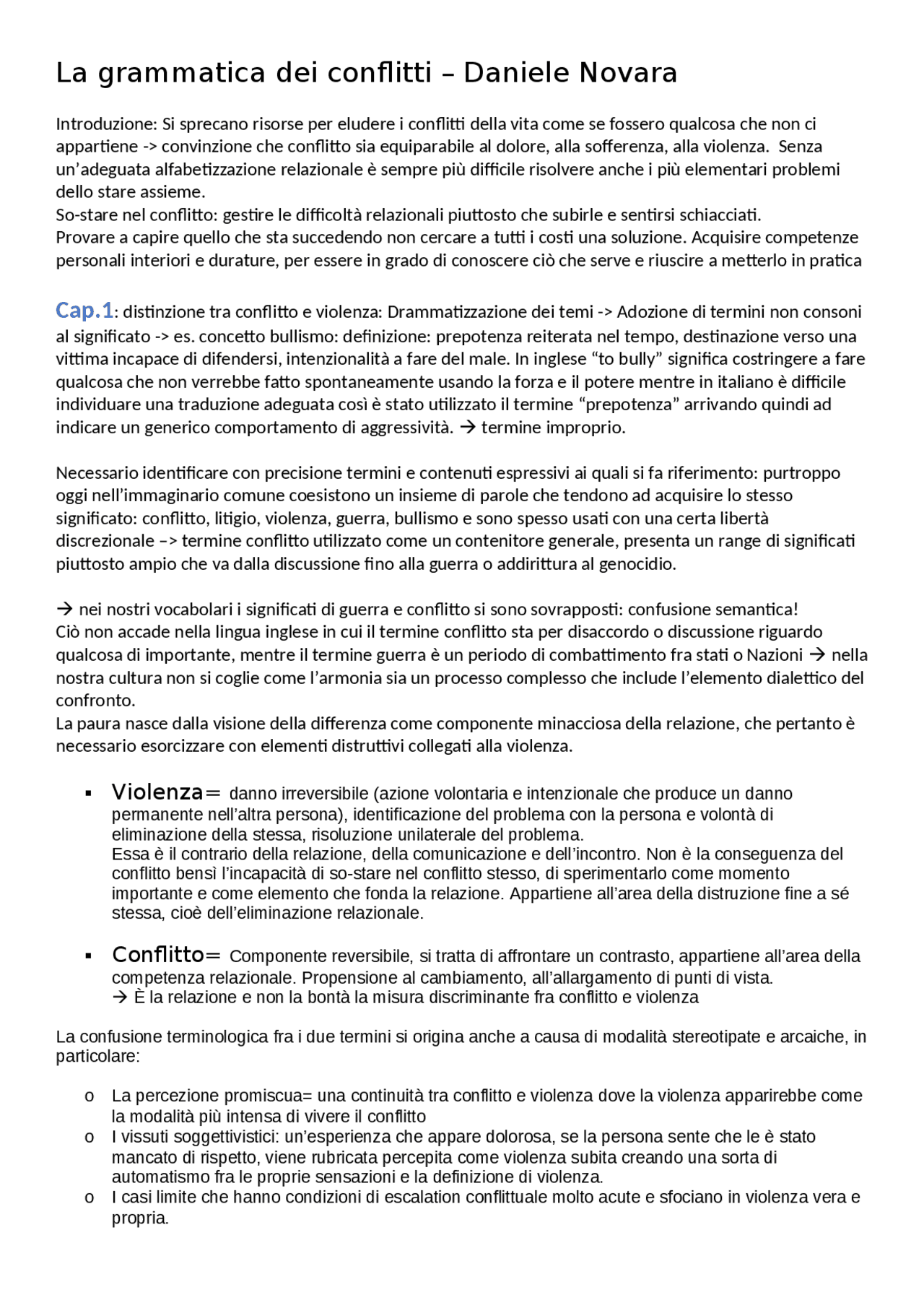 La Grammatica Dei Conflitti Daniele Novara Docsity