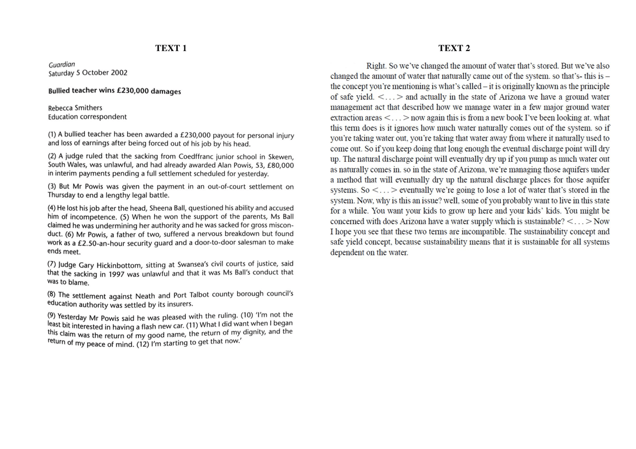 TEXT AND REGISTERS EXAMPLES - Docsity