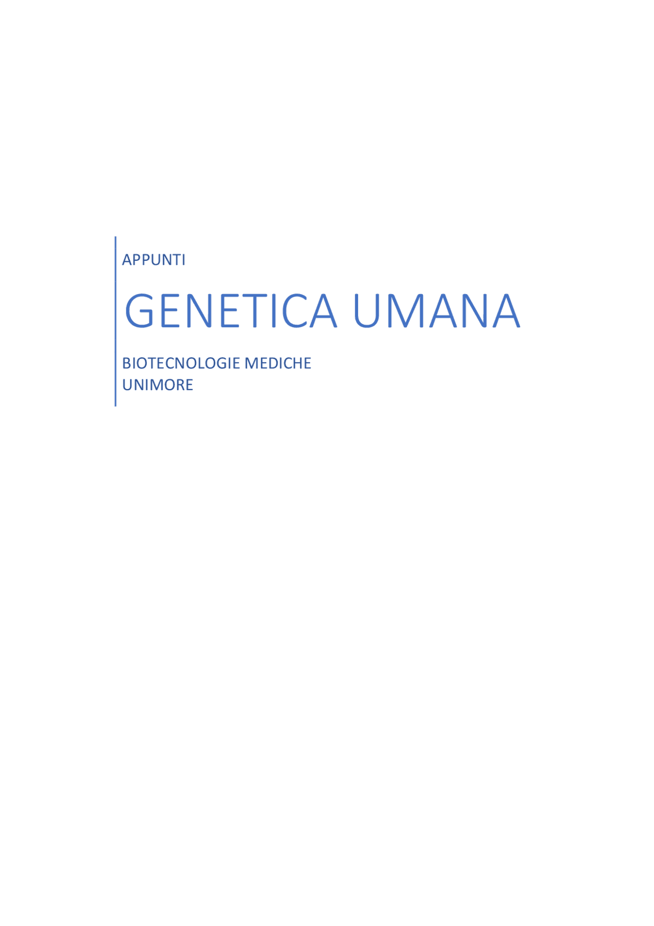 Appunti Di Genetica Umana Docsity