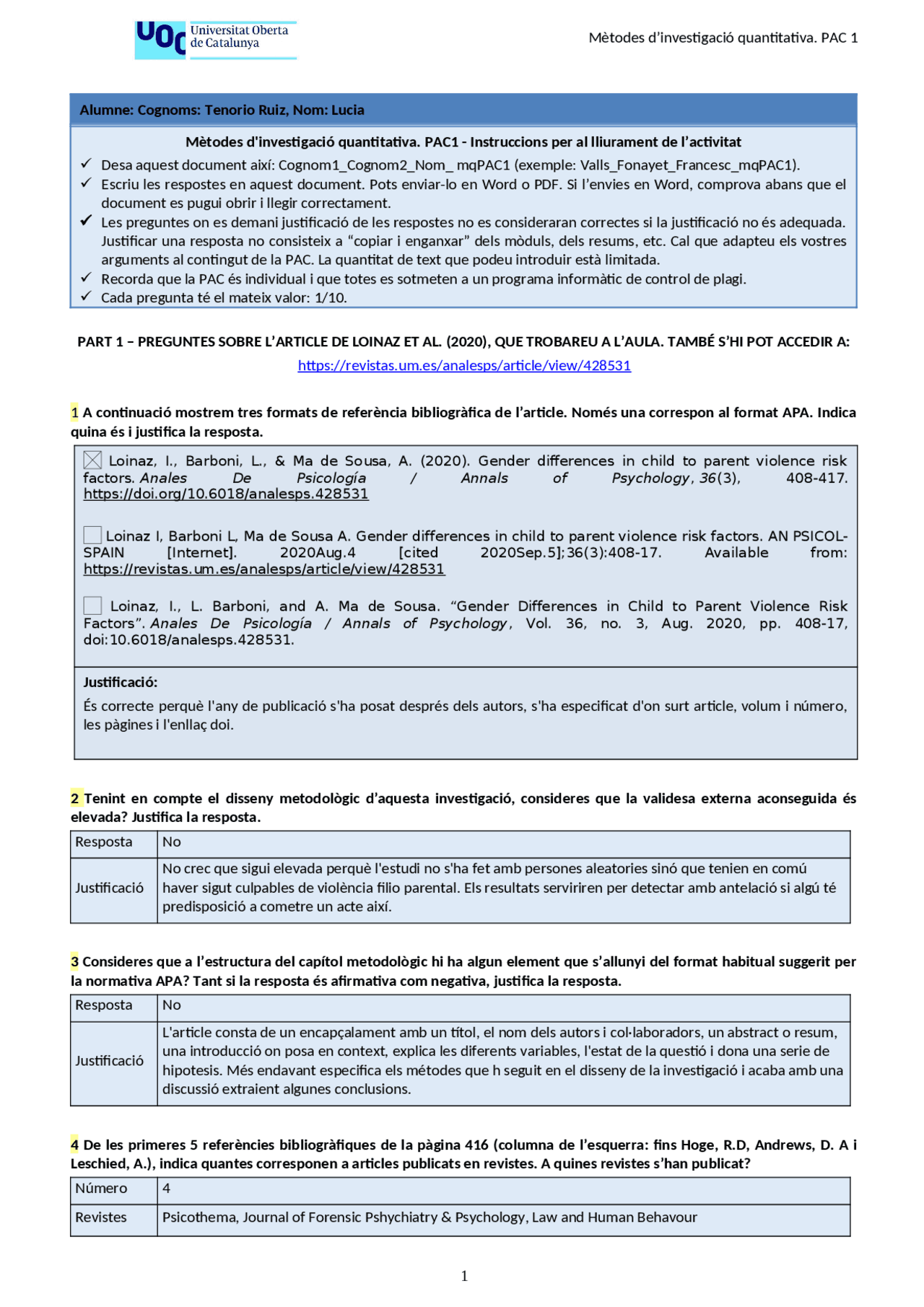 Metodes Dinvestigació Quantitativa Pac 1 Docsity