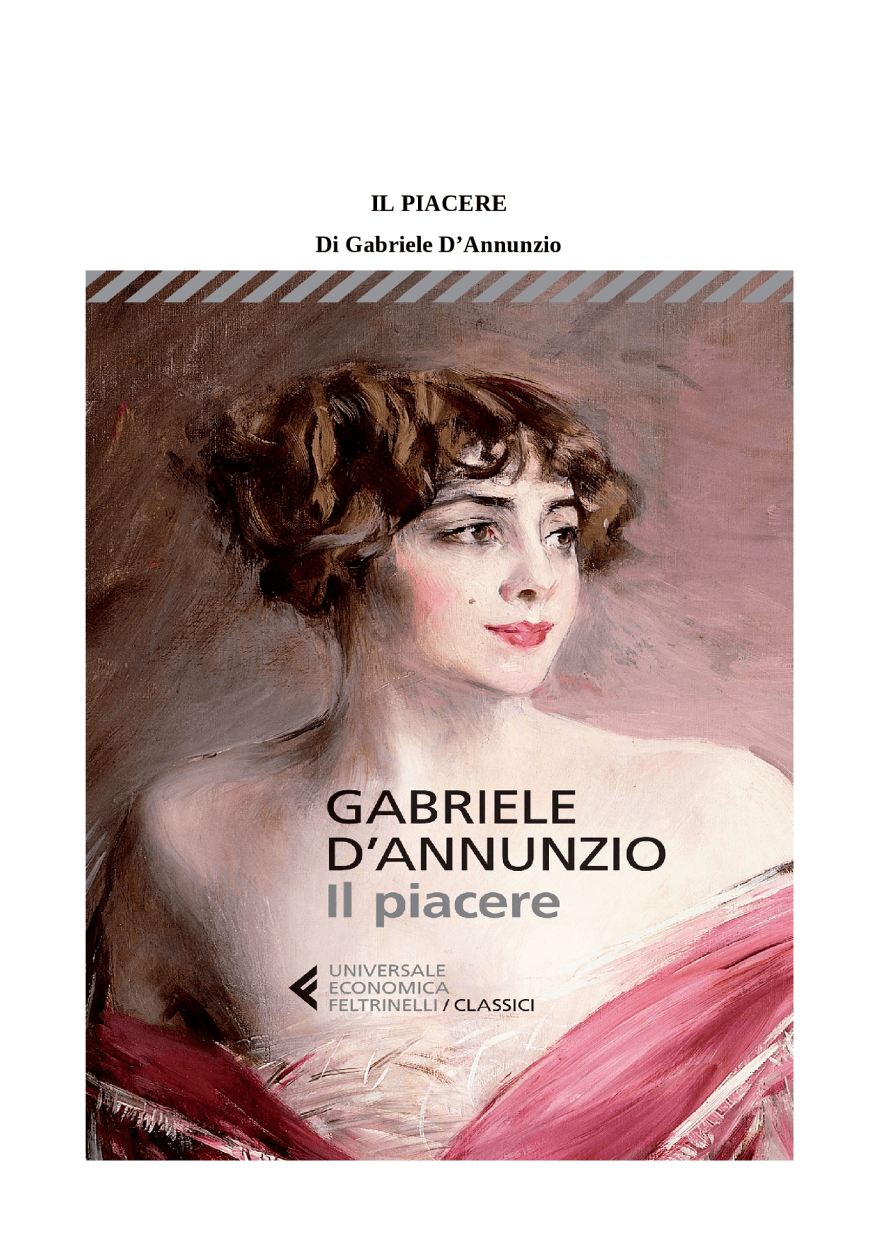 Scheda Libro Il Piacere Dannunzio Docsity