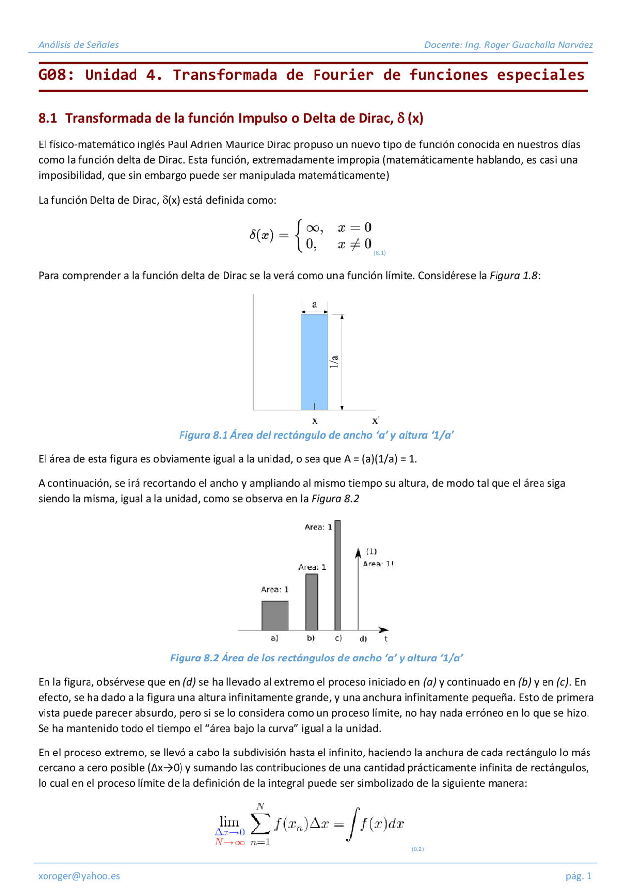 TRANSFORMADA DE FOURIER DE UNA FUNCION - Docsity