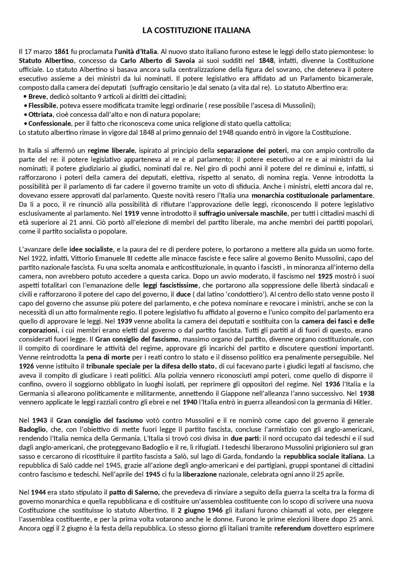 La Costituzione Diritto Docsity