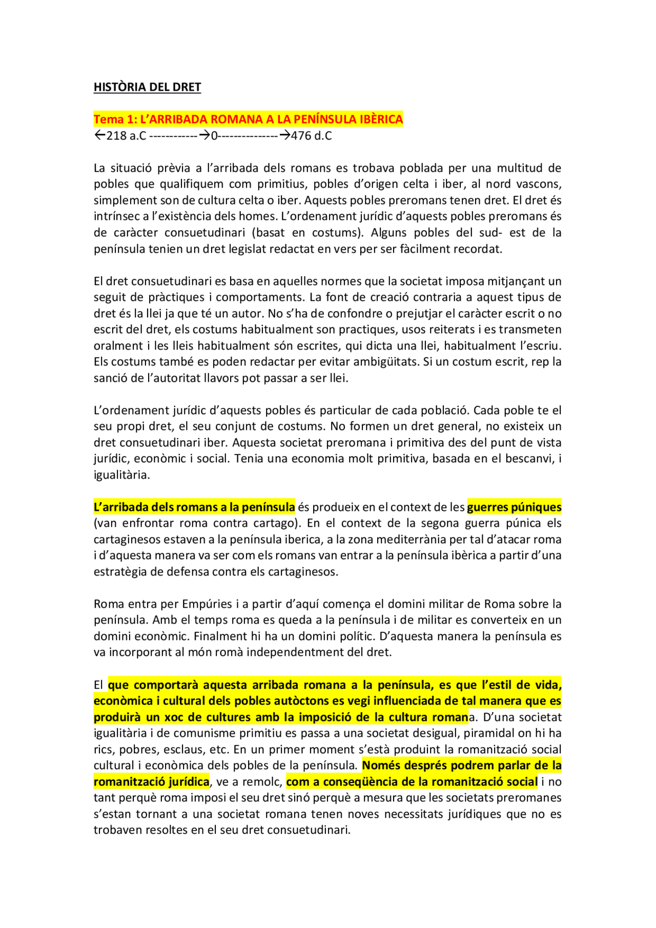 Apunts Història Del Dret Docsity