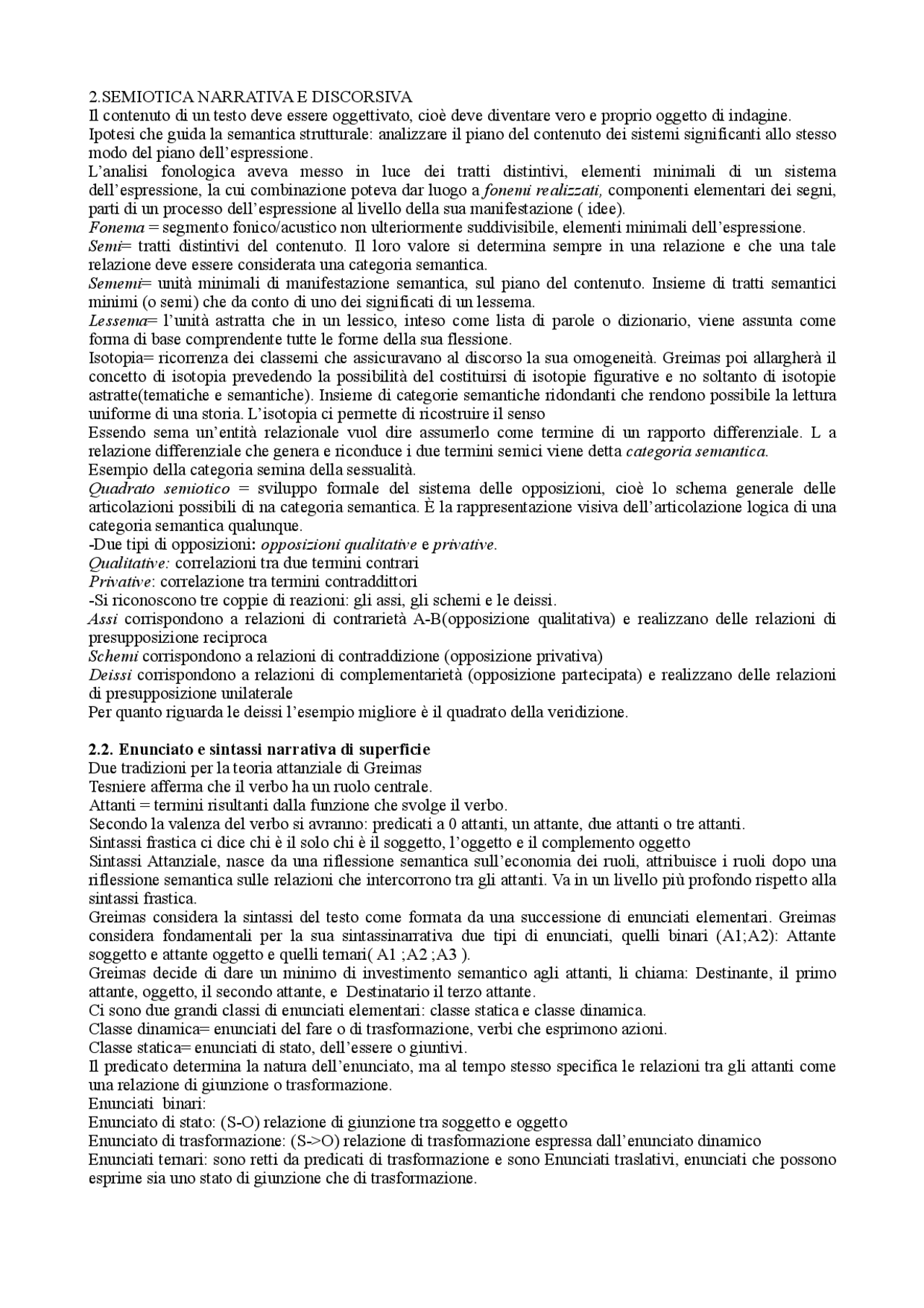 Elementi Di Semiotica Generativa Marsciani E Zinna Docsity