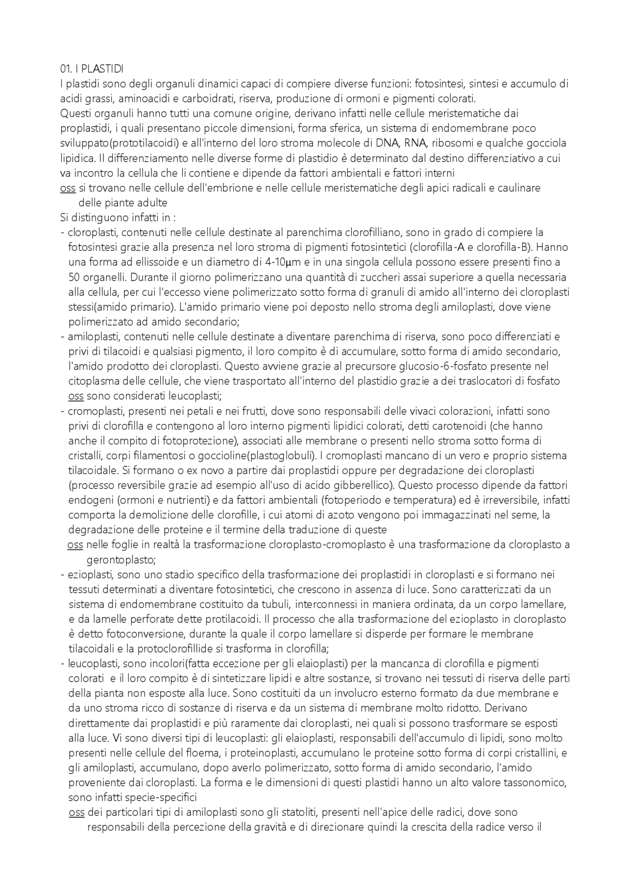Appunti Botanica Unimi Docsity