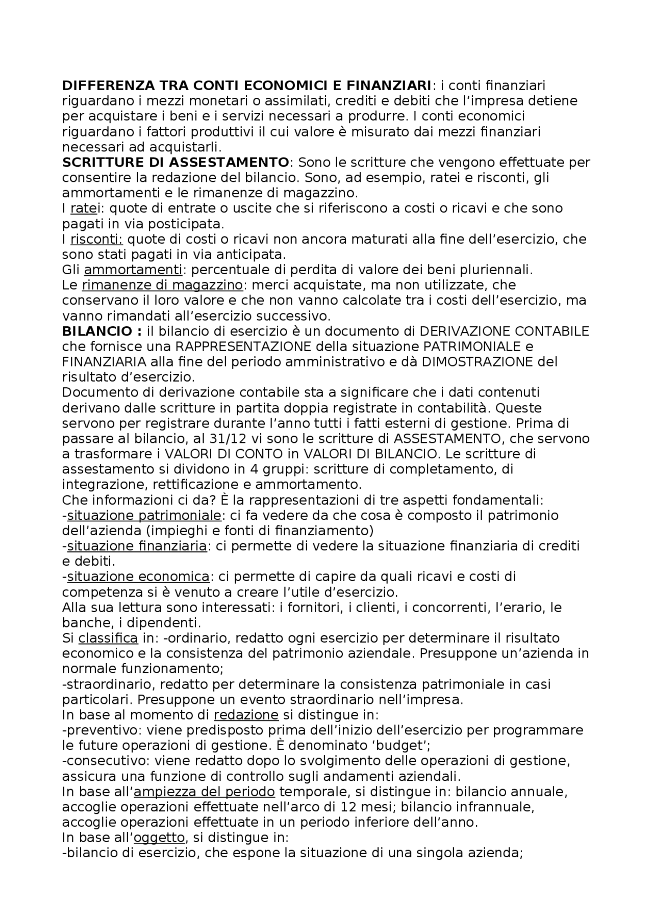 Bilancio E I Suoi Principi Docsity