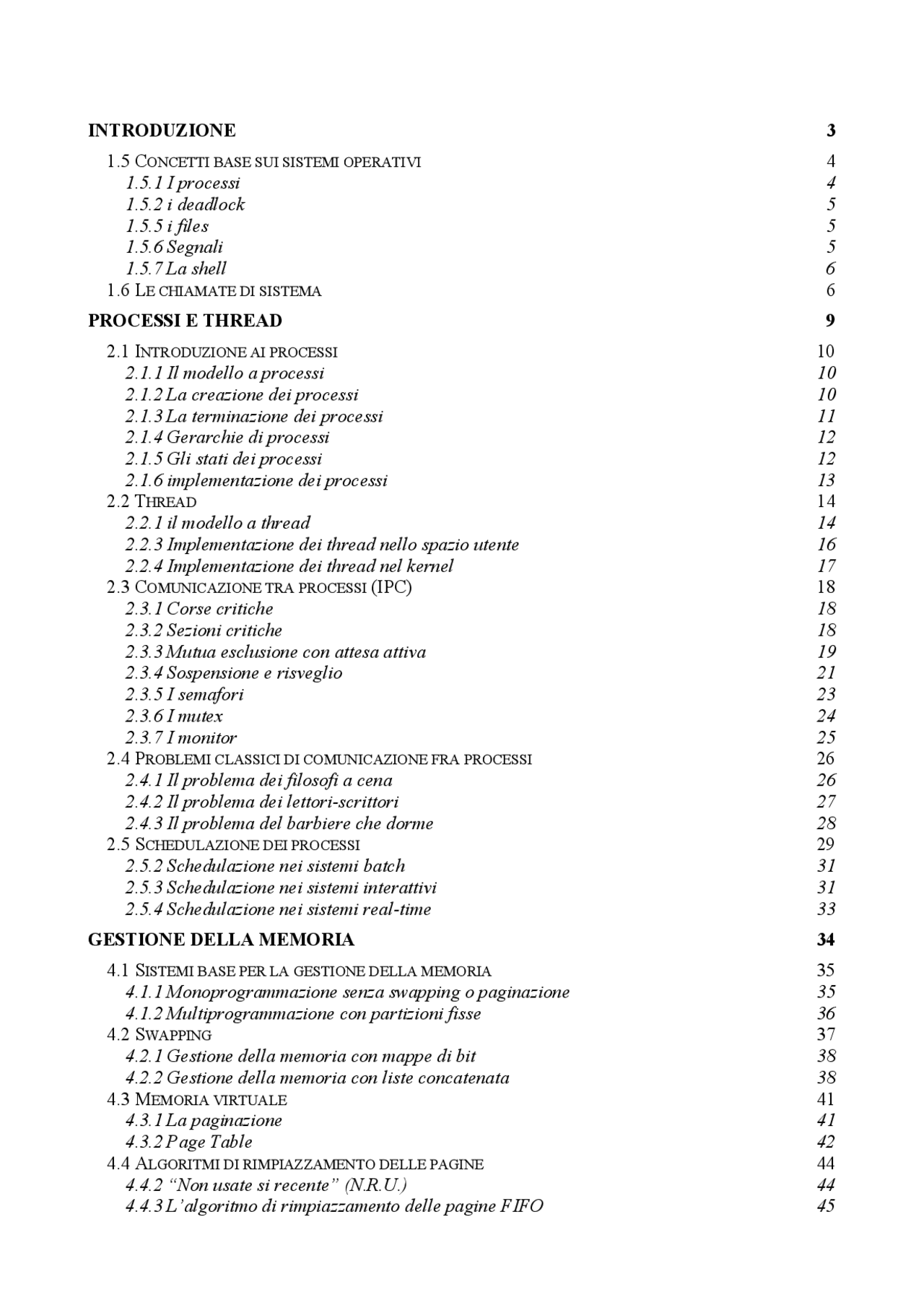 Riassunto Libro Sistemi Operativi Docsity