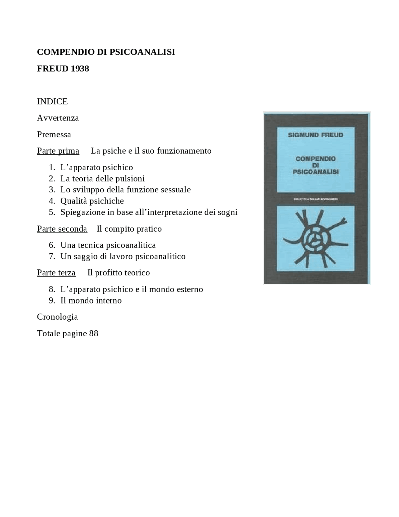 Compendio Di Psicoanalisi Di Freud Docsity