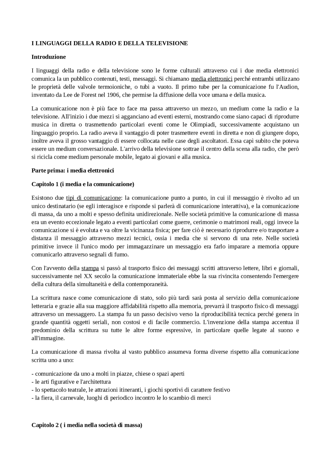 Televisione E Radio Nel Xxi Secolo Docsity