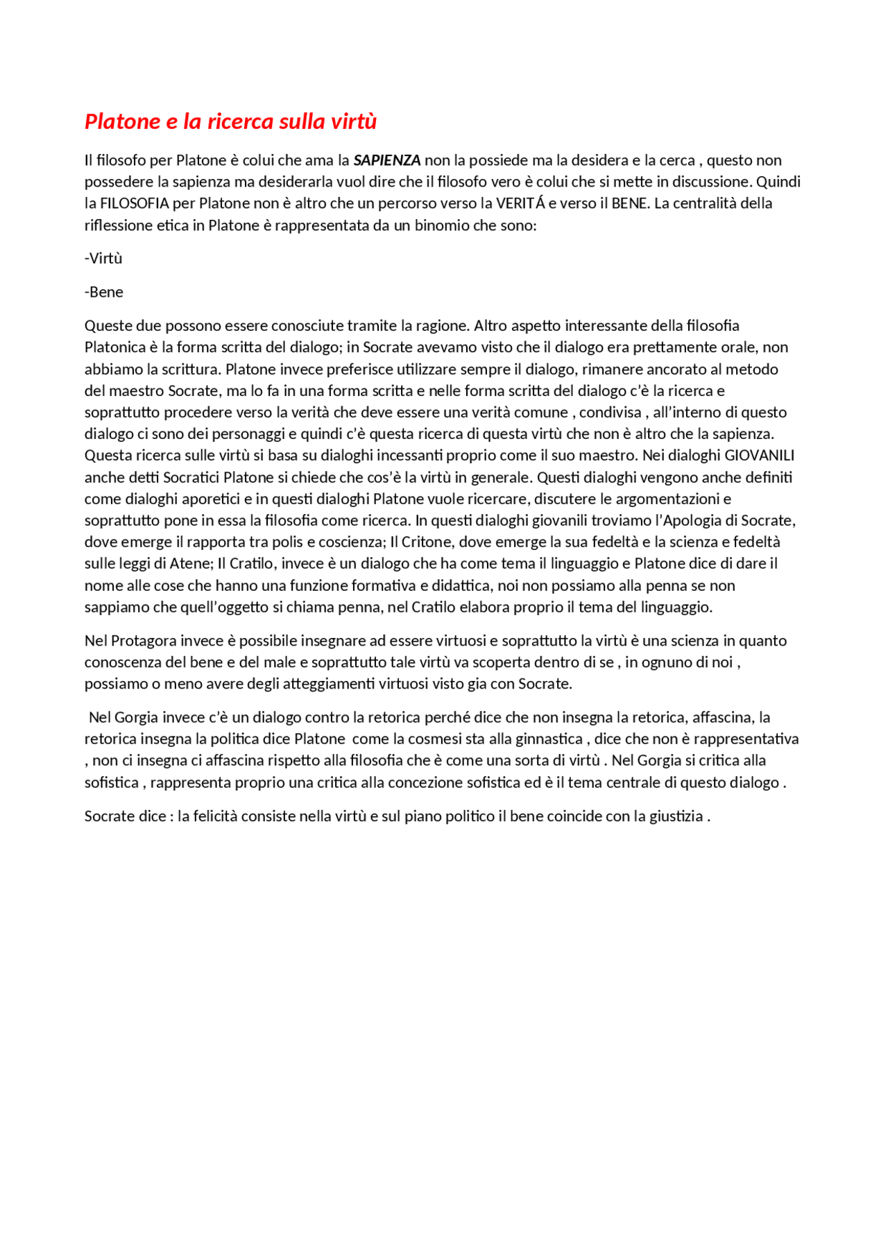 Platone Appunti Prof Docsity