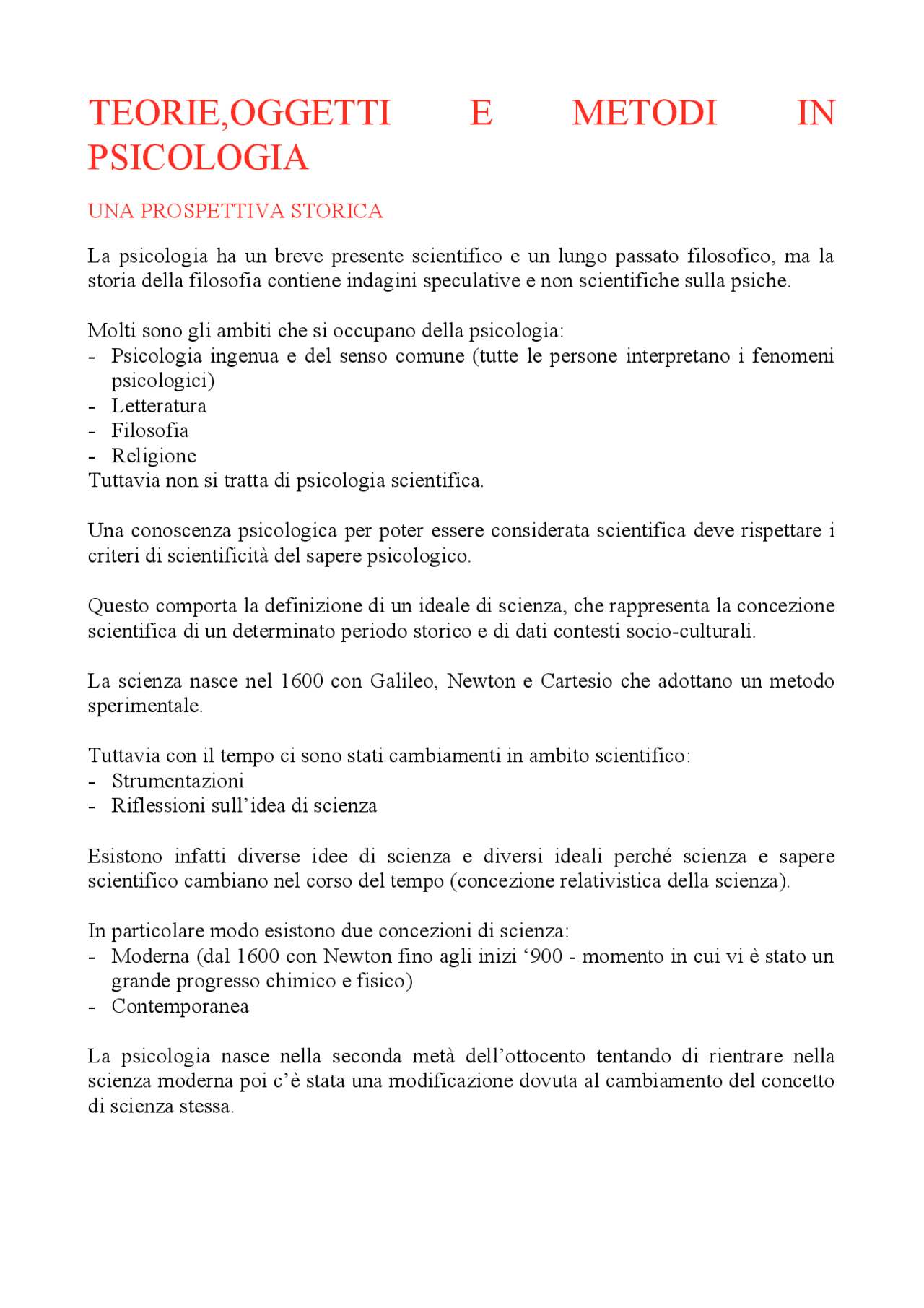 Appunti Psicologia Generale Docsity