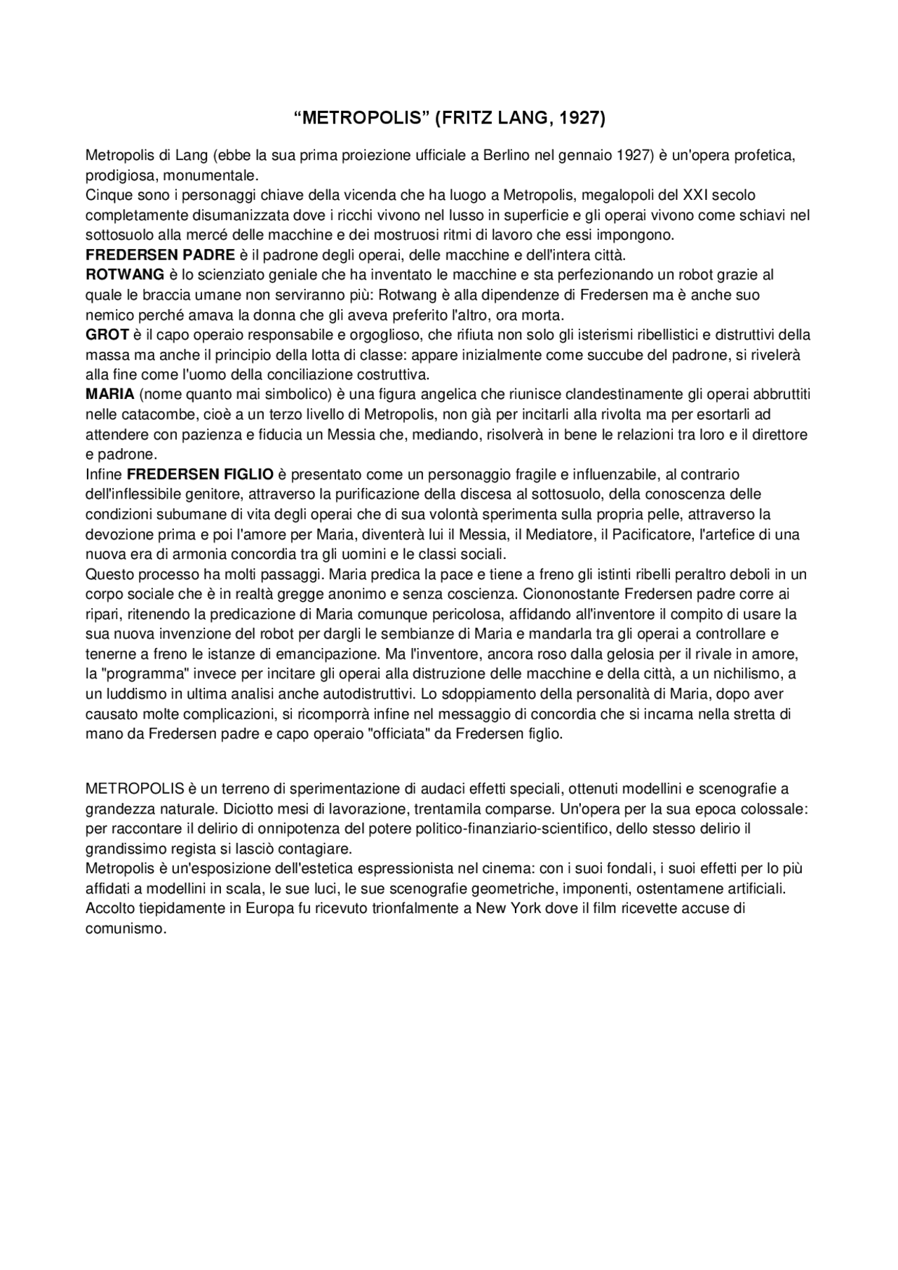 Analisi Completa Film Docsity