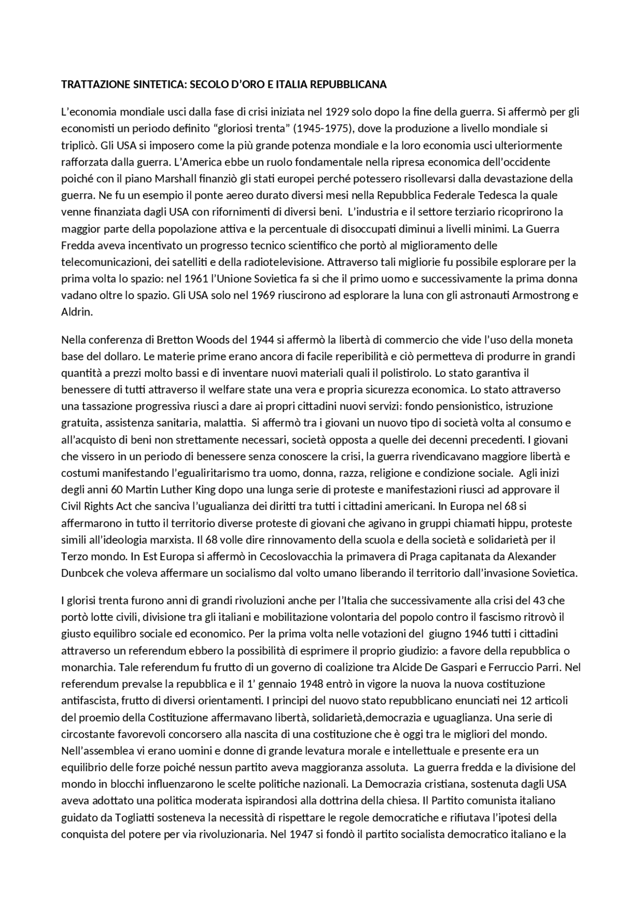 Esercizio Storia Quinto Anno Docsity