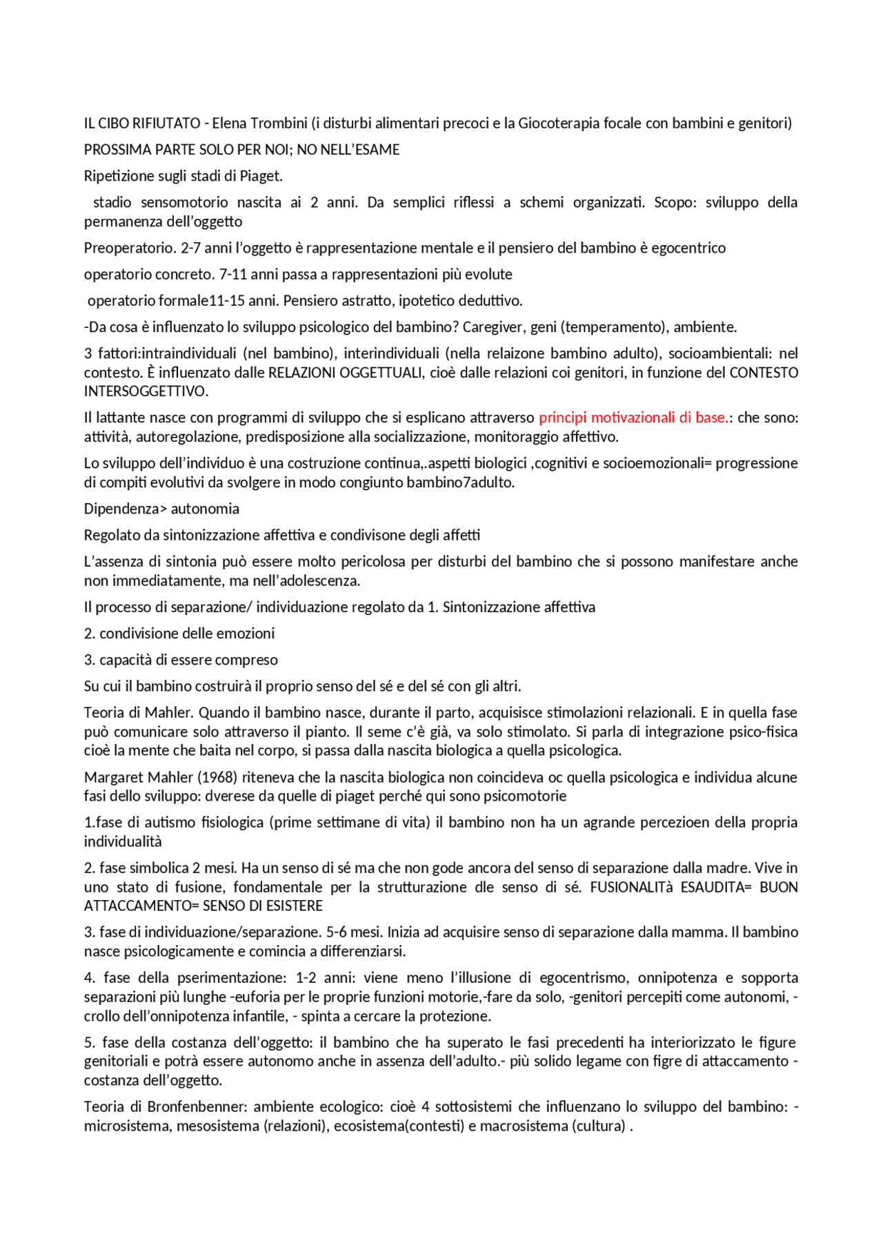 Il Cibo Rifiutato Riassunto Docsity