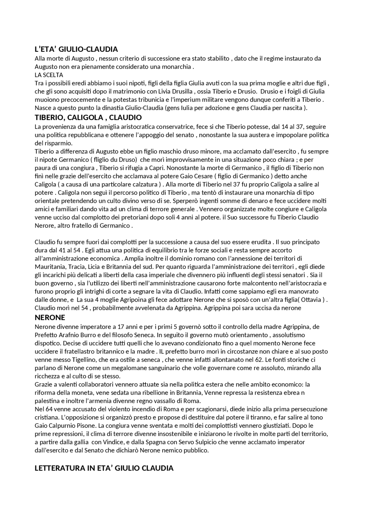 Eta Giulio Claudia Con Fedro E Seneca Docsity