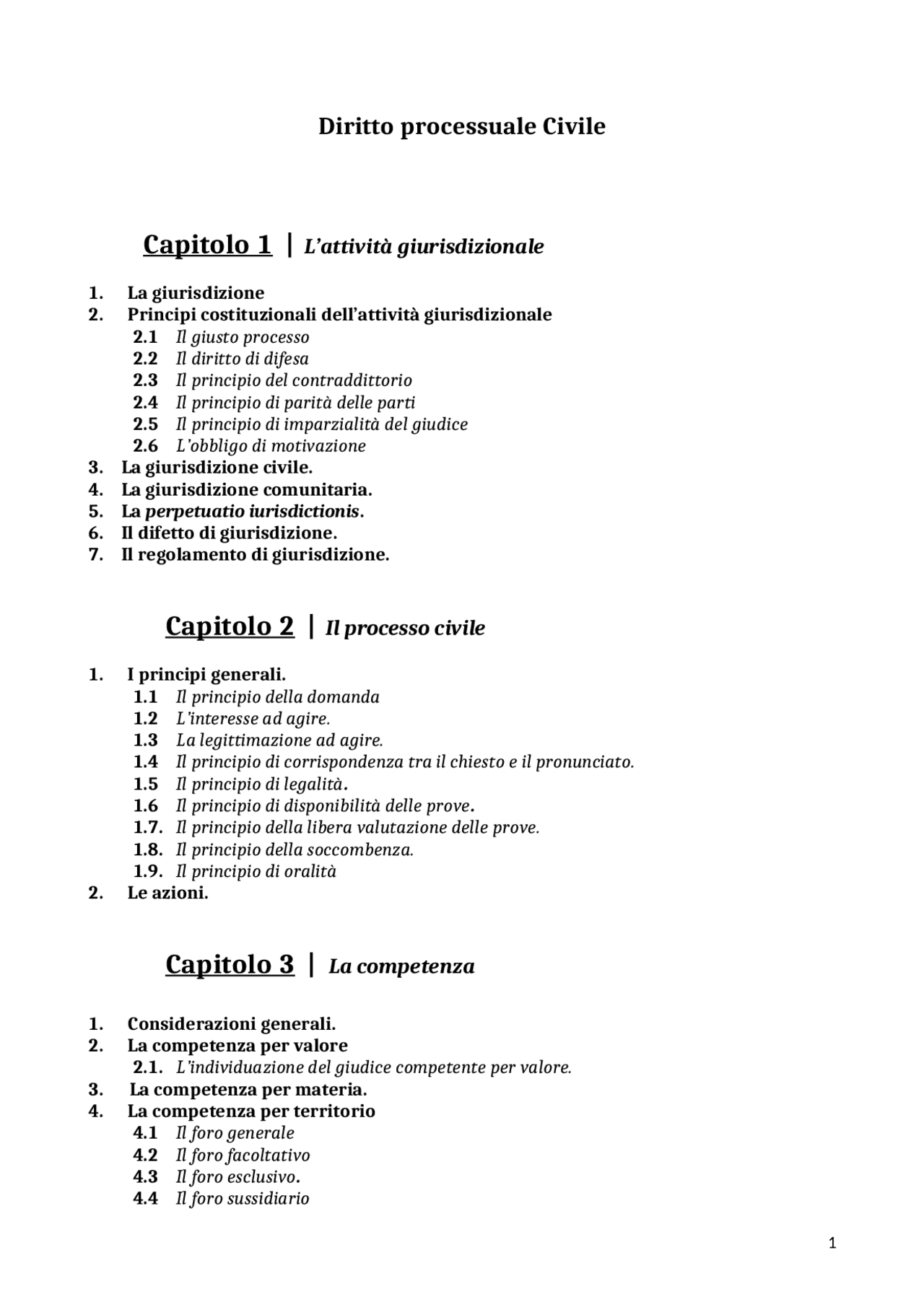 Principali Concetti Di Diritto Processuale Civile Docsity
