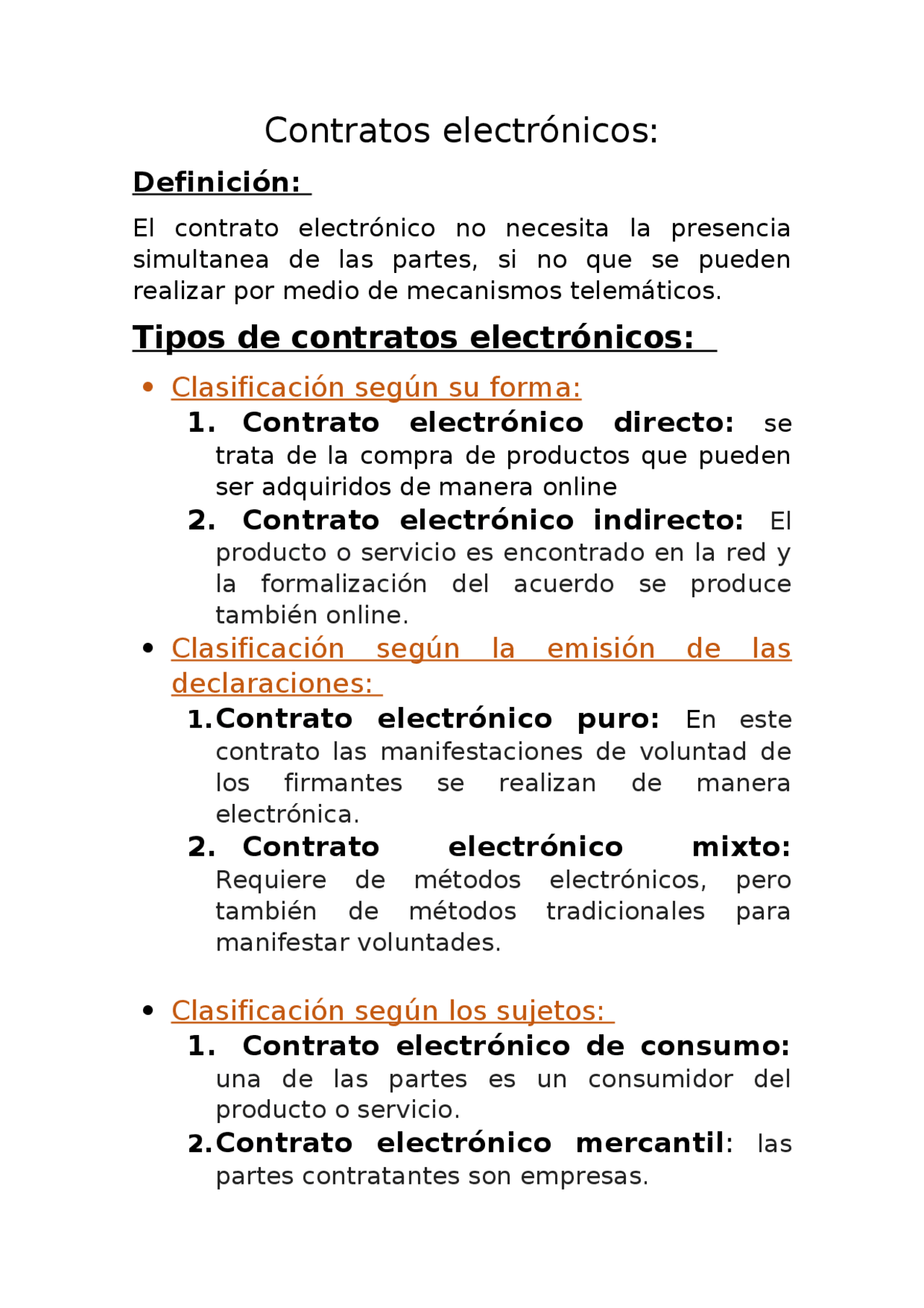 TIPOS DE CONTRATOS ELECTRONICOS - Docsity