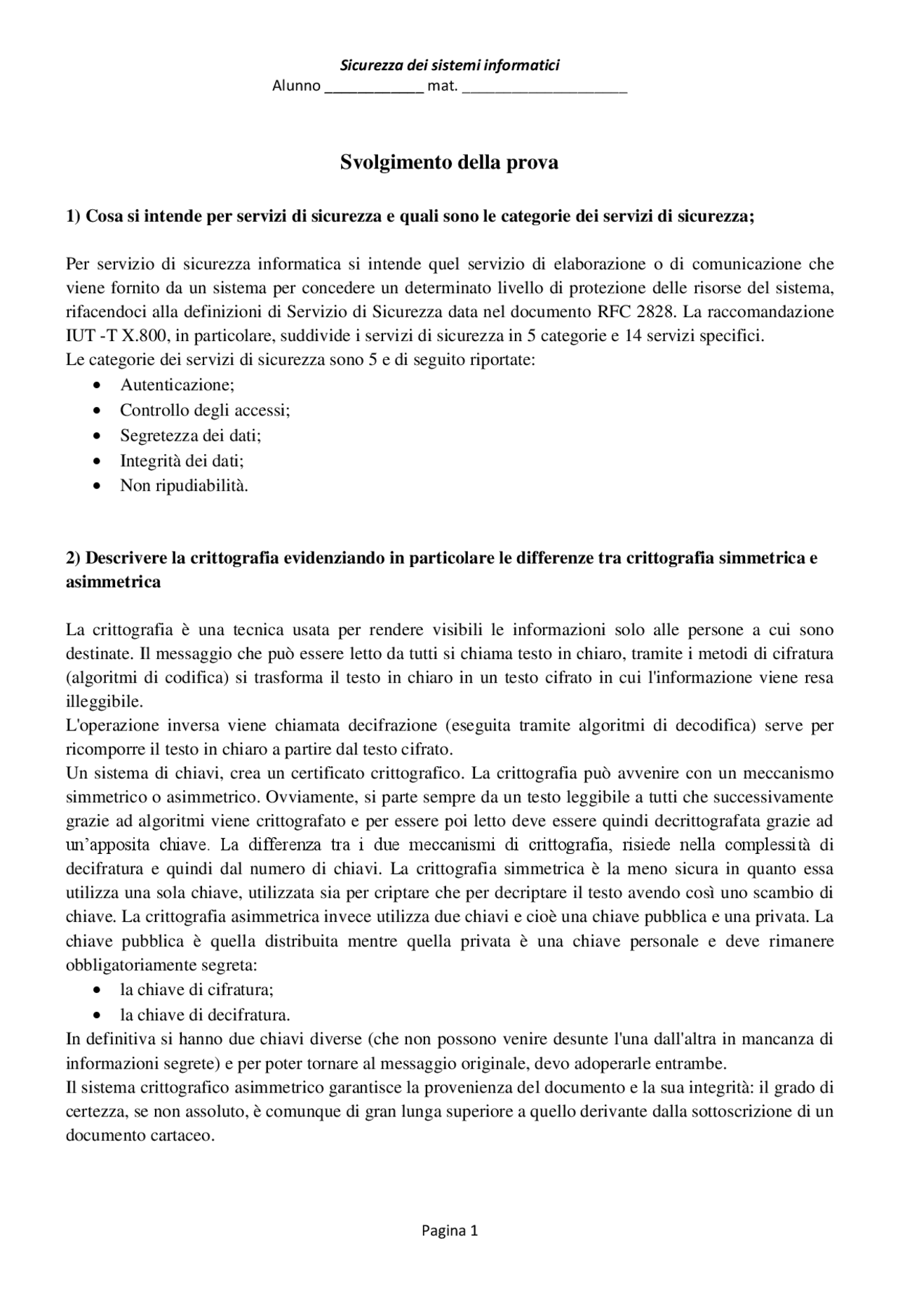 Elaborato Sicurezza Dei Sistemi Informatici Docsity