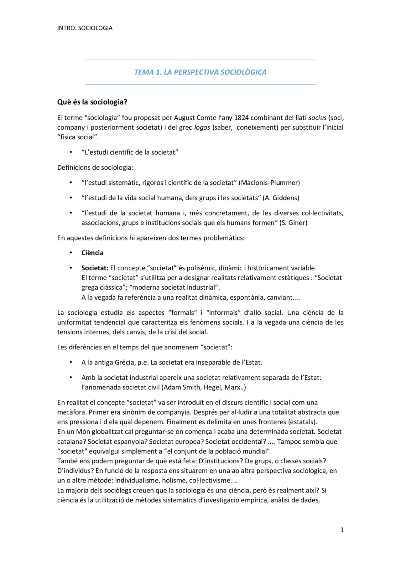Apunts Intro Sociologia Upf Docsity