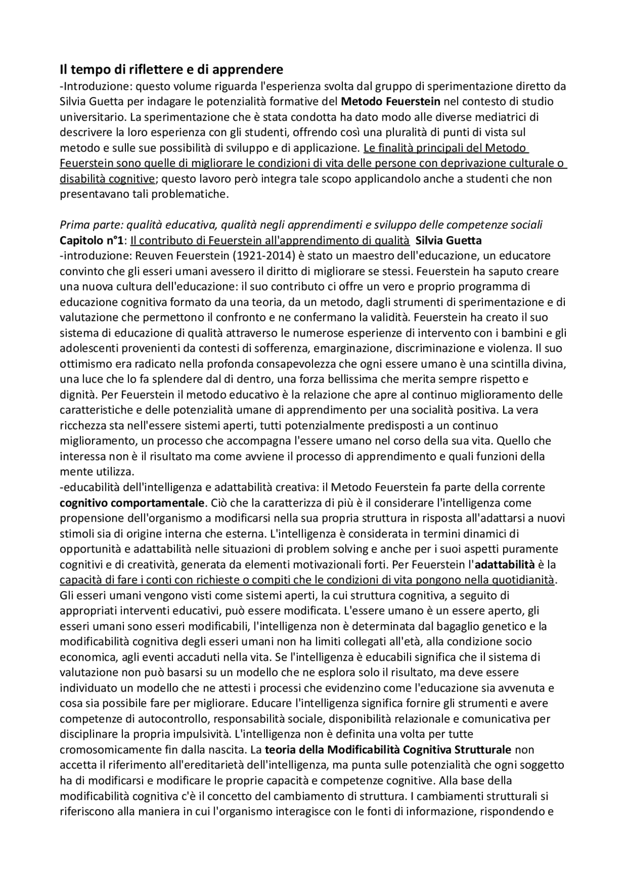 Il Tempo Di Riflettere E Di Apprendere Docsity