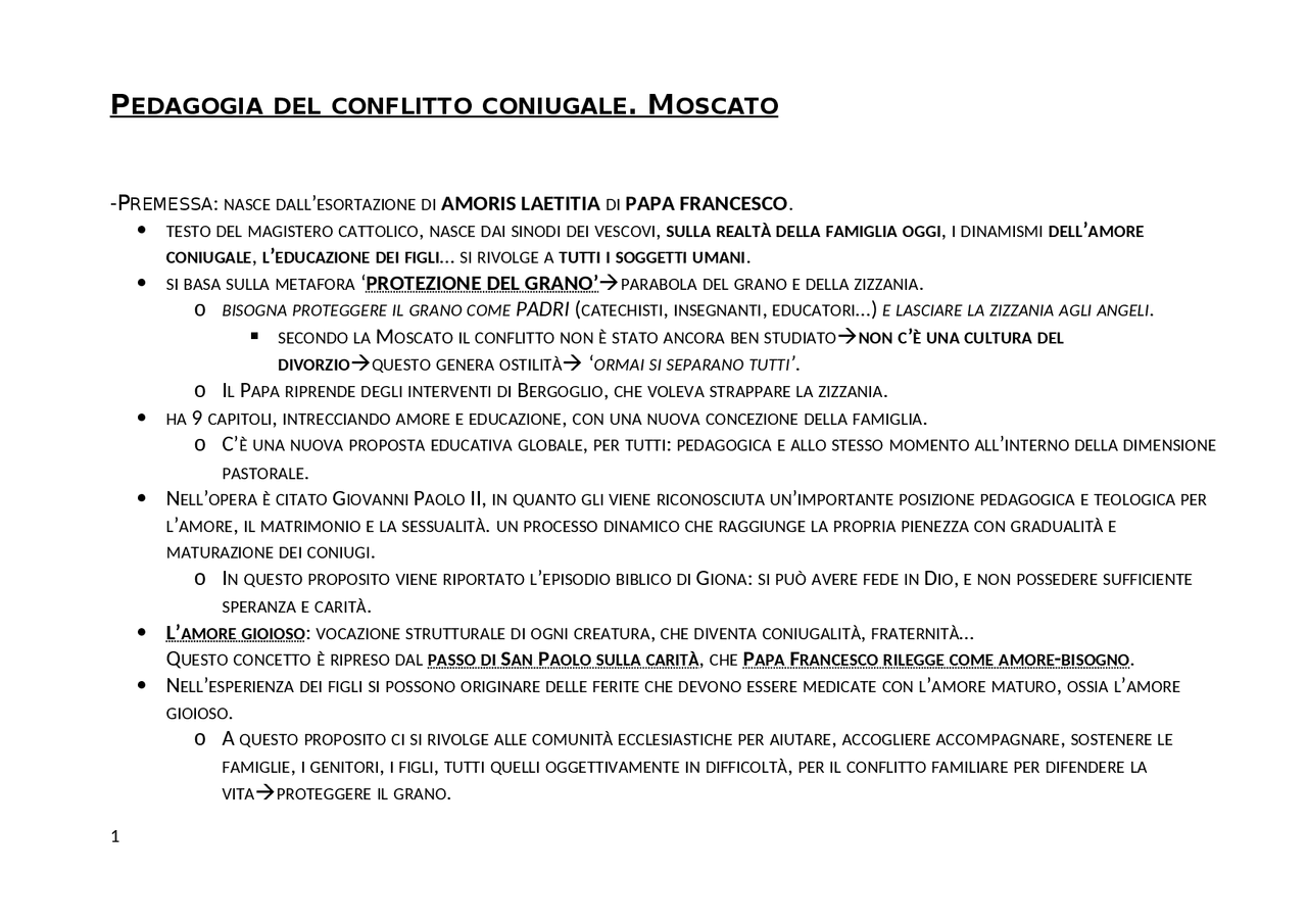 Pedagogia Del Conflitto Coniugale Morato Docsity