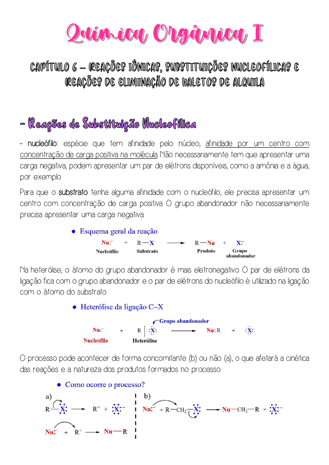 Resumo Capítulo 6 Solomons Química Orgânica Resumos Química