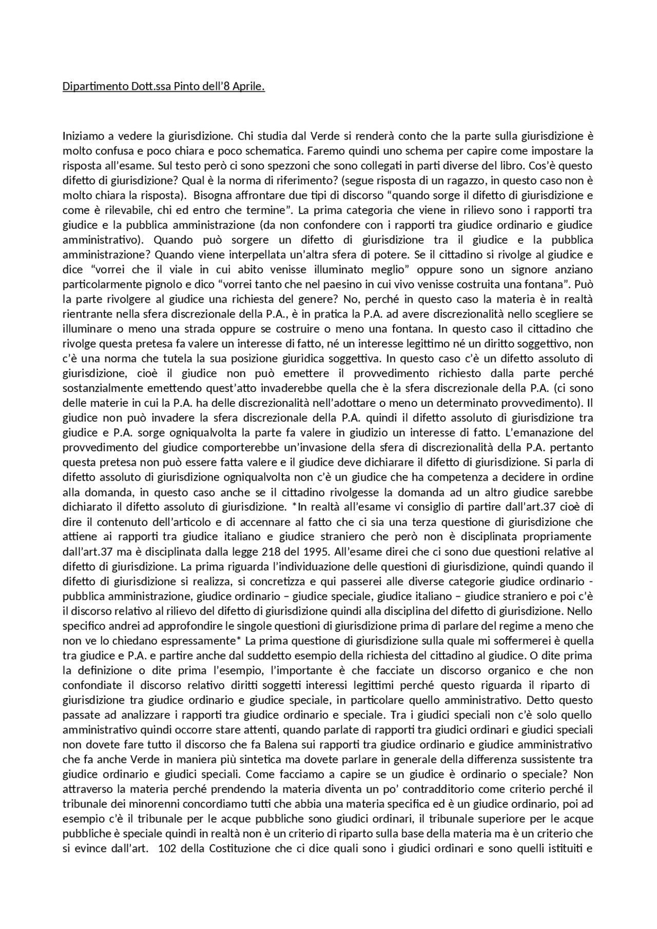Diritto Processuale Civile Docsity