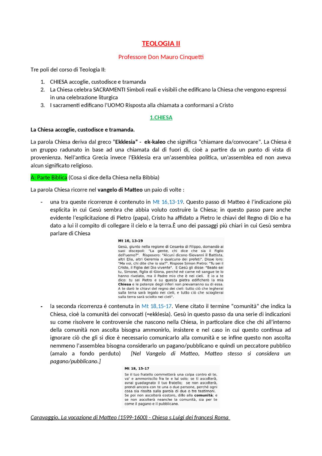 Appunti Parte Prima Corso Di Teologia Appunti Di Teologia Ii Docsity