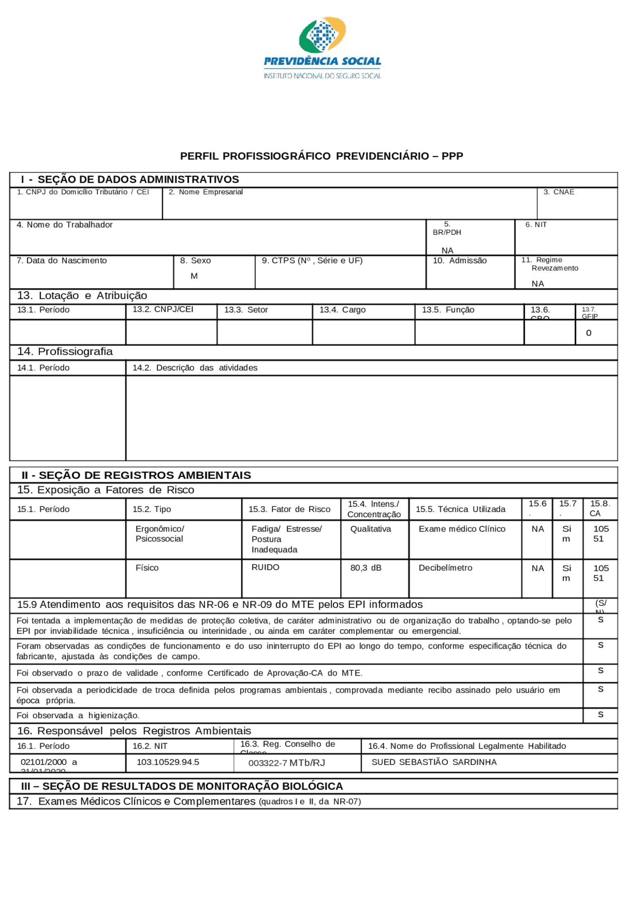 modelo de perfil profissiográfico previdenciário | Esquemas Matérias ...
